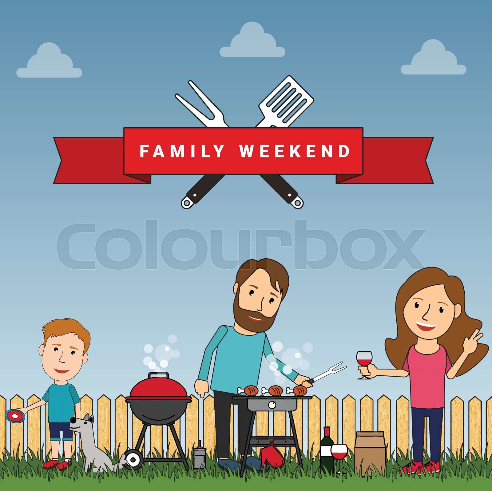 Happy family weekend or picnic: mother, father and their son playing ...