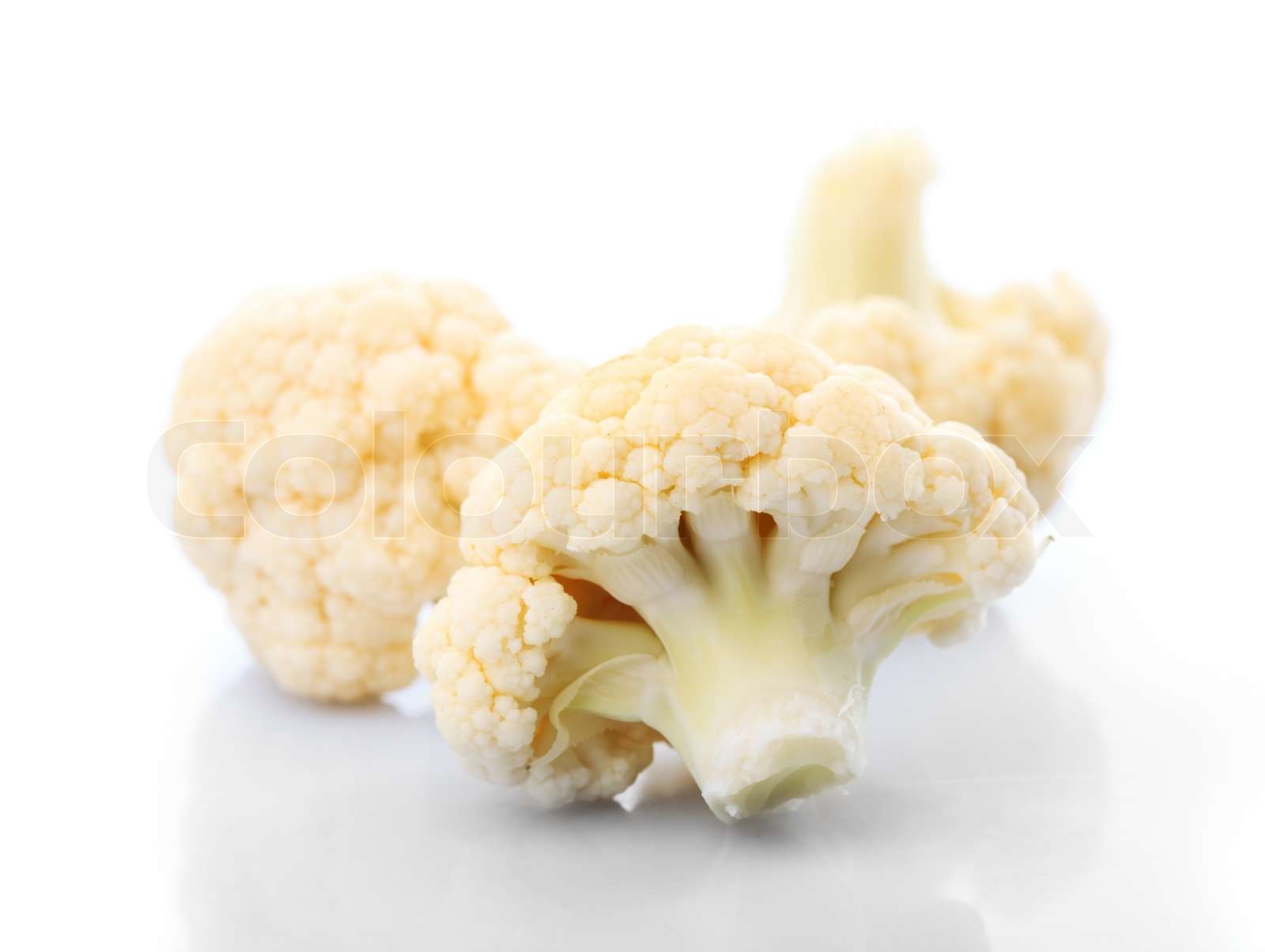 cauliflower's parts isolated on white | Stock image | Colourbox