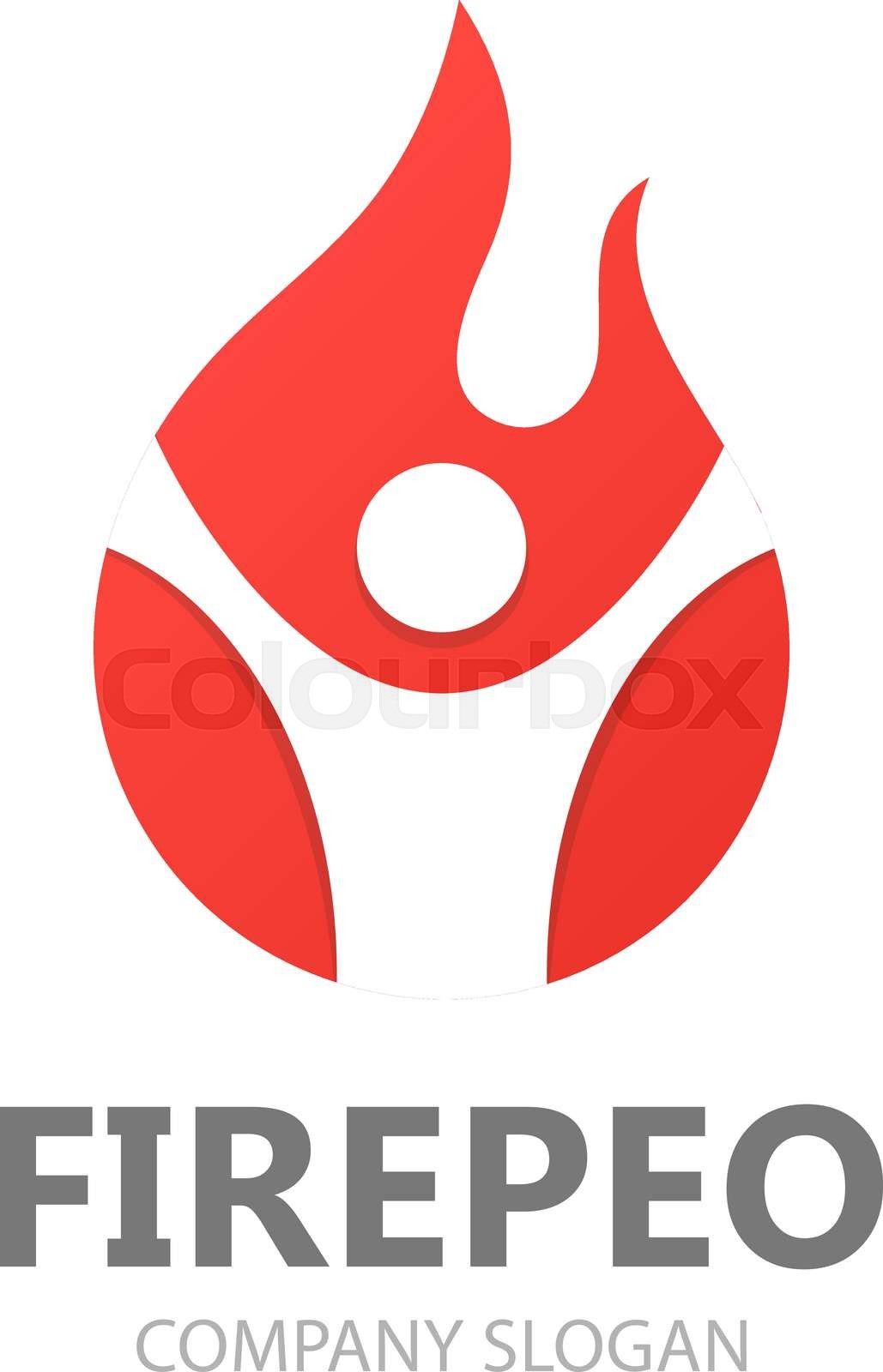 Vector logo combination of a man and fire. Flame logo. Fireman logo ...
