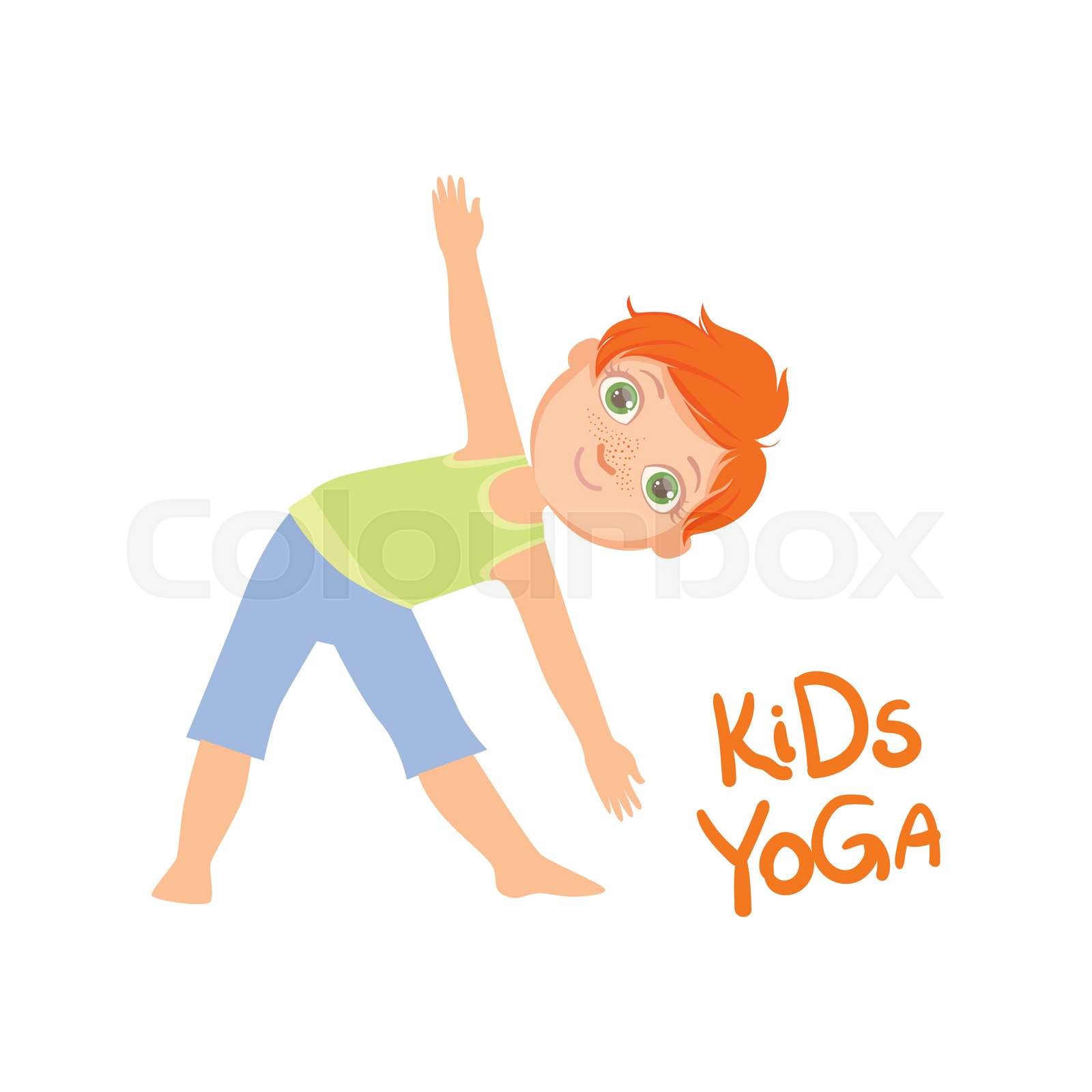 Boy In Triangle Pose | Stock vector | Colourbox