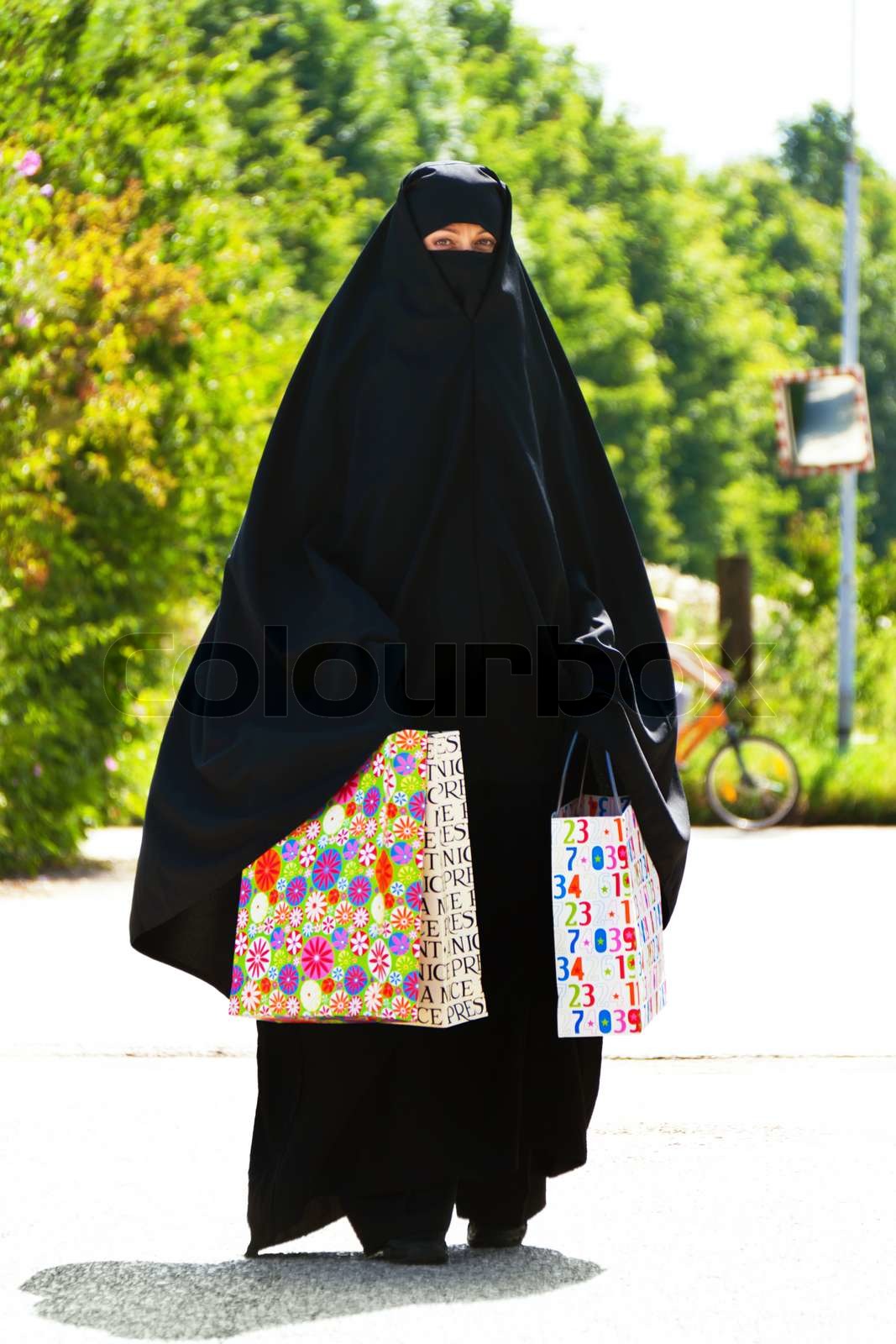 Symbolfoto Islam. Muslim burqa is with obscured. | Stock image | Colourbox