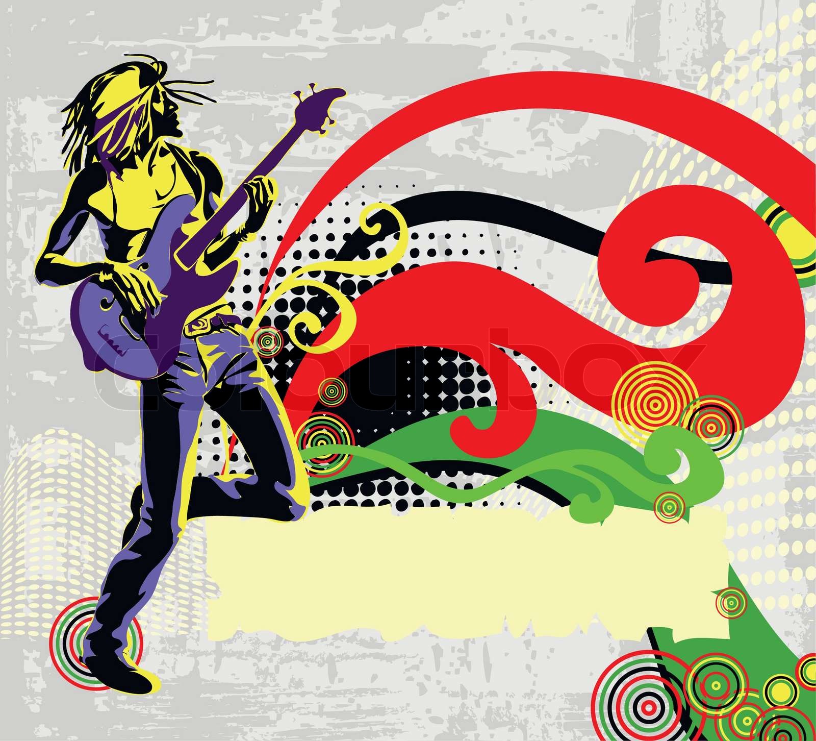 Afro American reggae singer | Stock vector | Colourbox