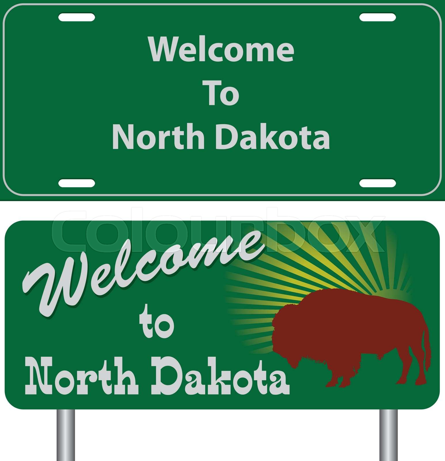 Road signs for North Dakota | Stock vector | Colourbox