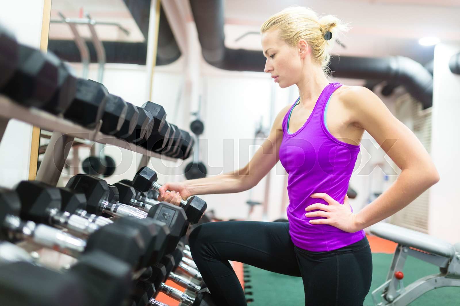 Lady in gym studio. | Stock image | Colourbox