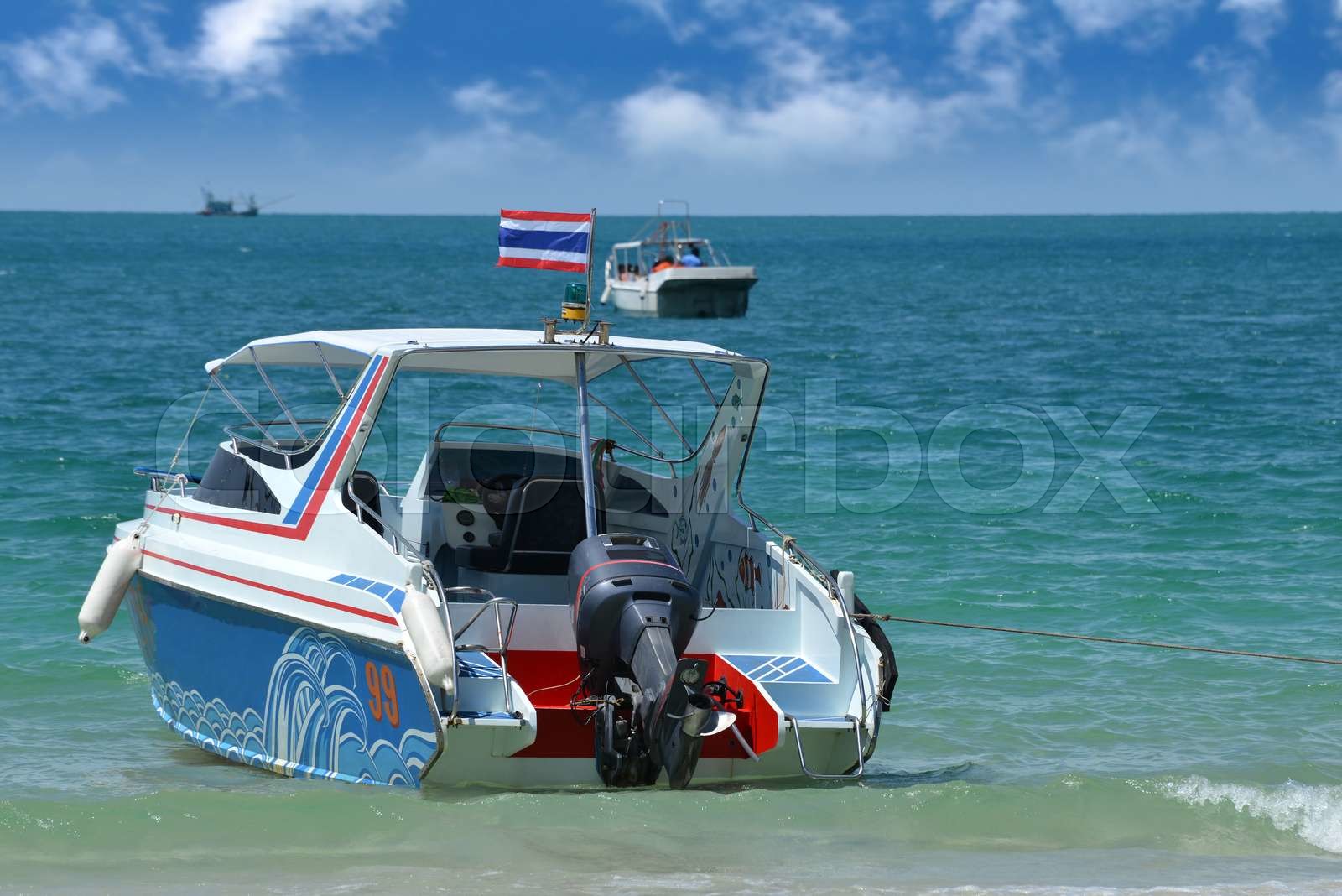 transport speed boat for island tourism | Stock image | Colourbox