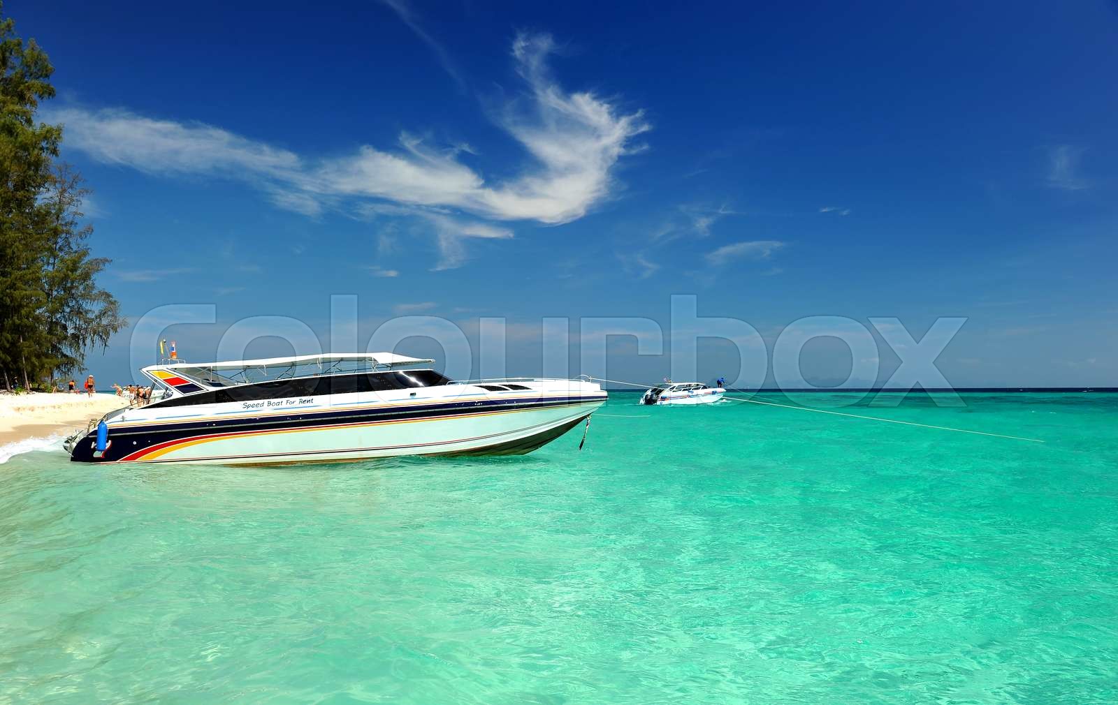 transport speed boat for island tourism | Stock image | Colourbox
