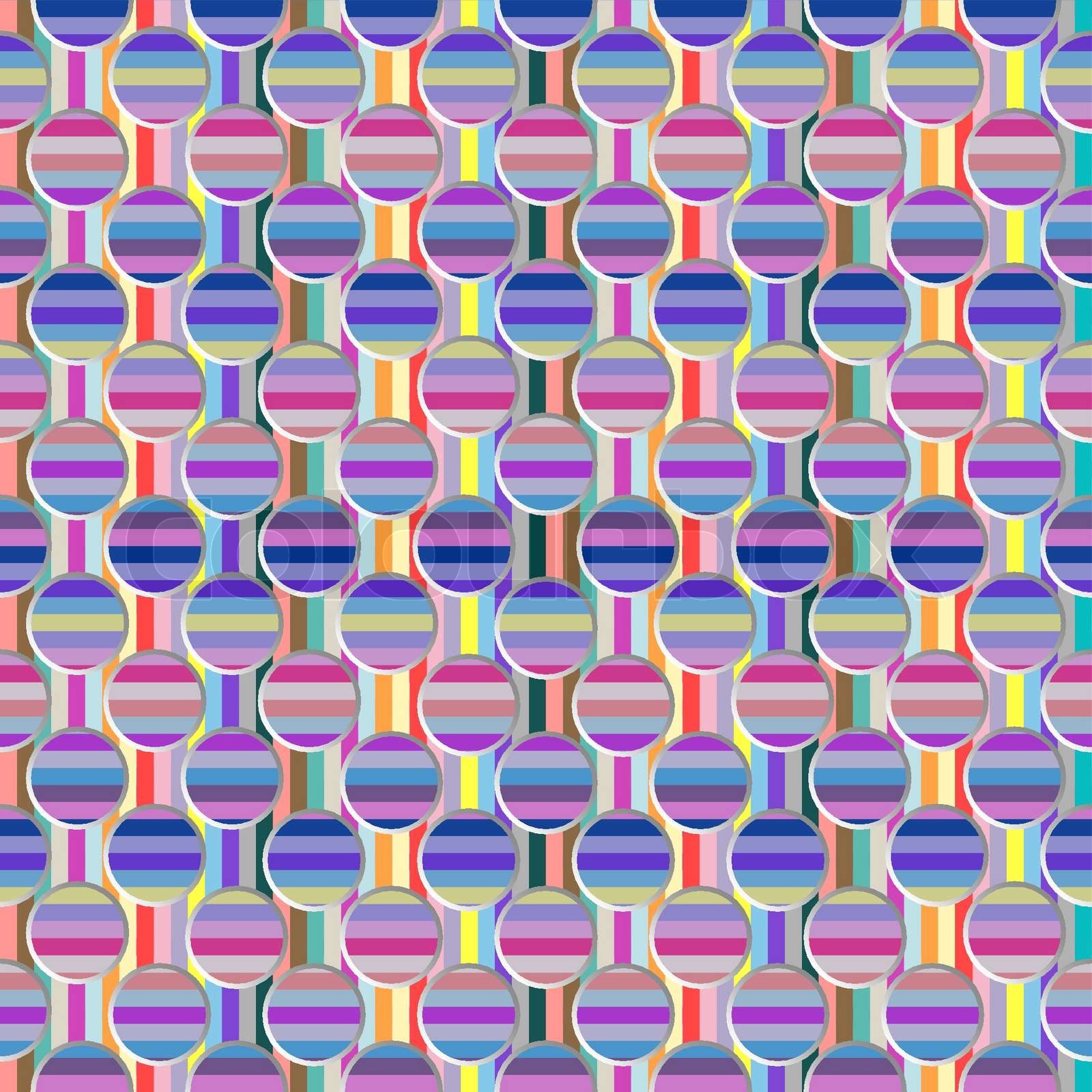 metallic circles and stripes pattern, abstract seamless texture; vector ...