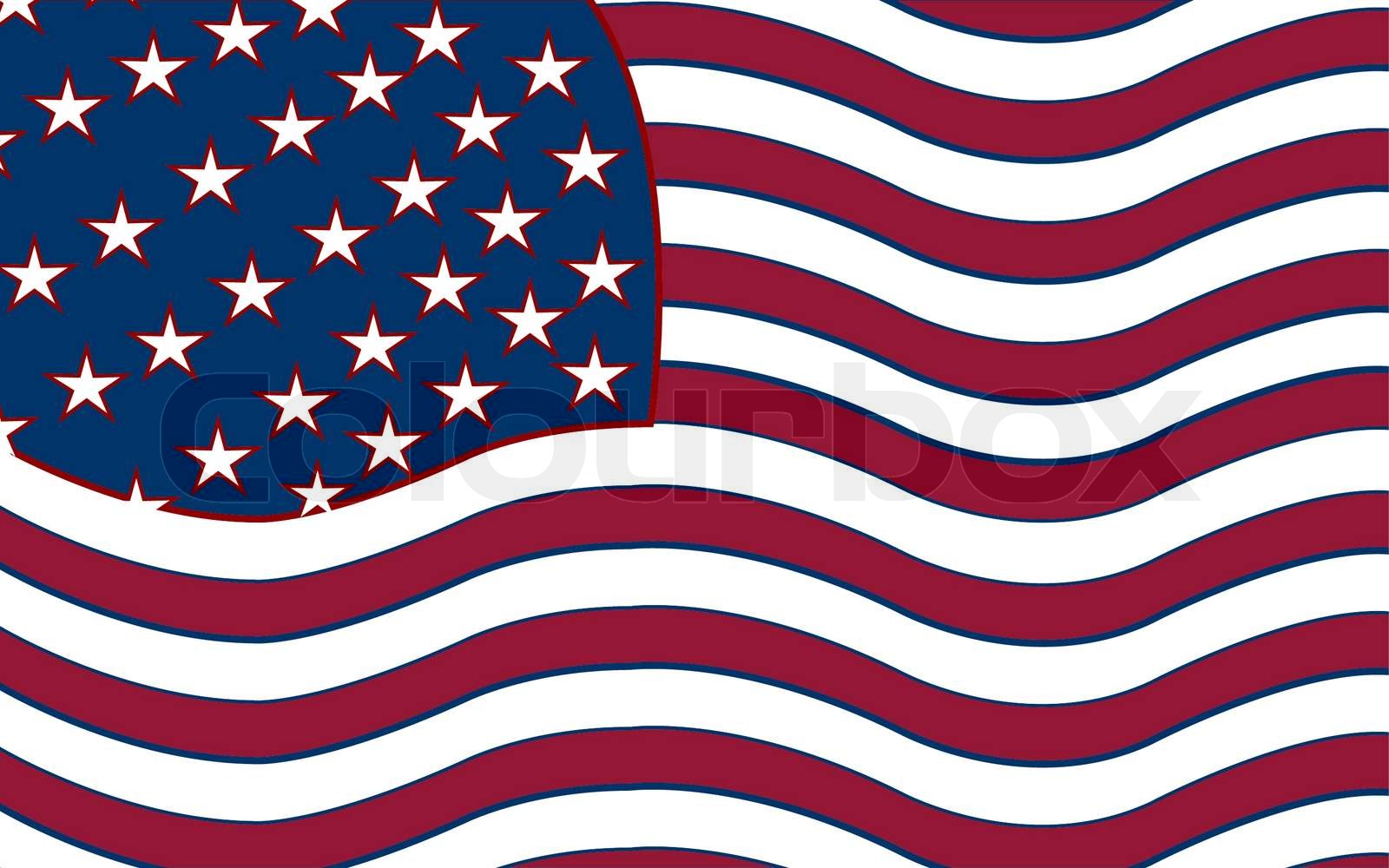 american flag vector, art illustration | Stock vector | Colourbox