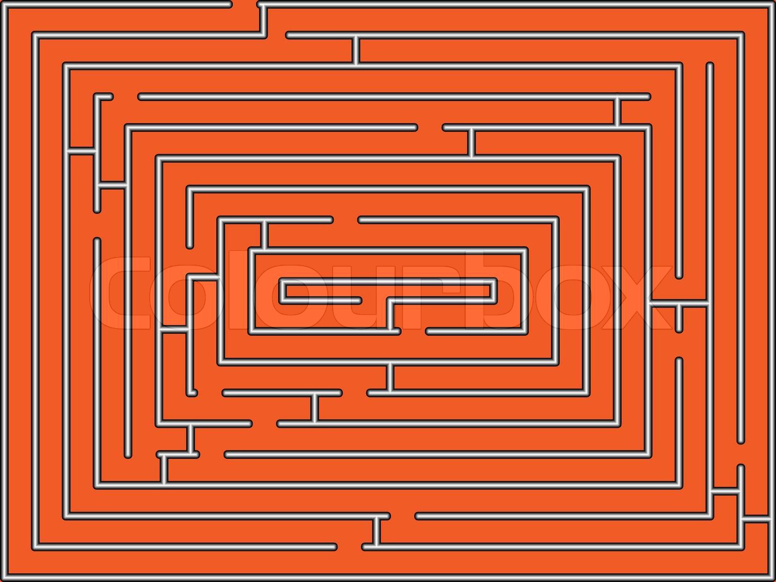 rectangular maze, abstract vector art illustration | Stock vector ...