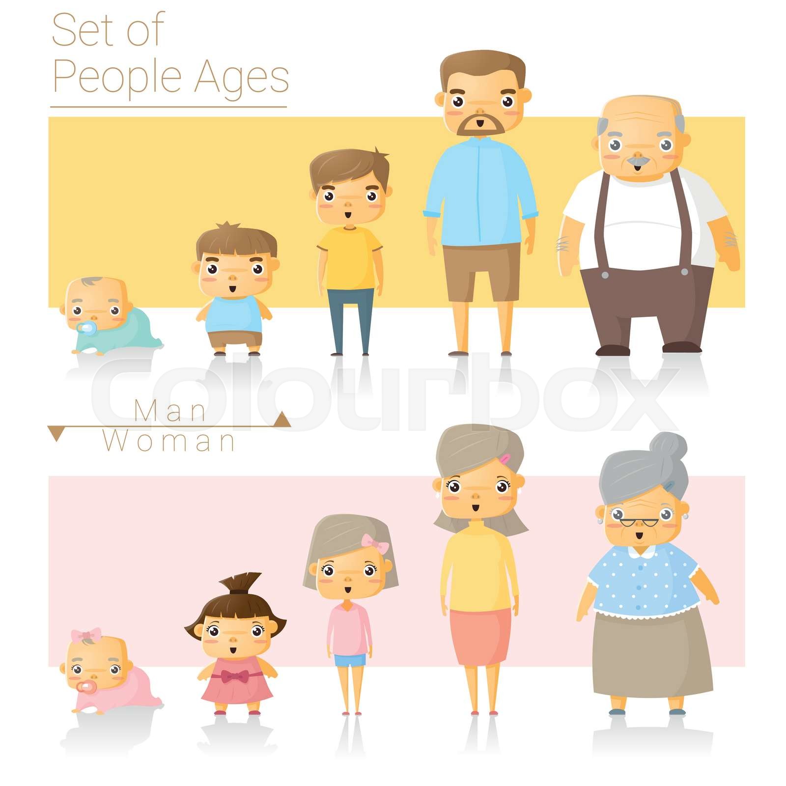 Set of people ages | Stock vector | Colourbox