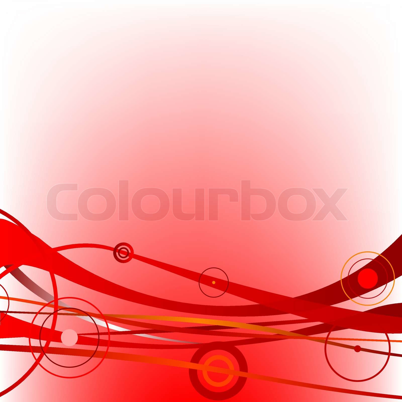 circle waves red , abstract vector art illustration | Stock vector ...