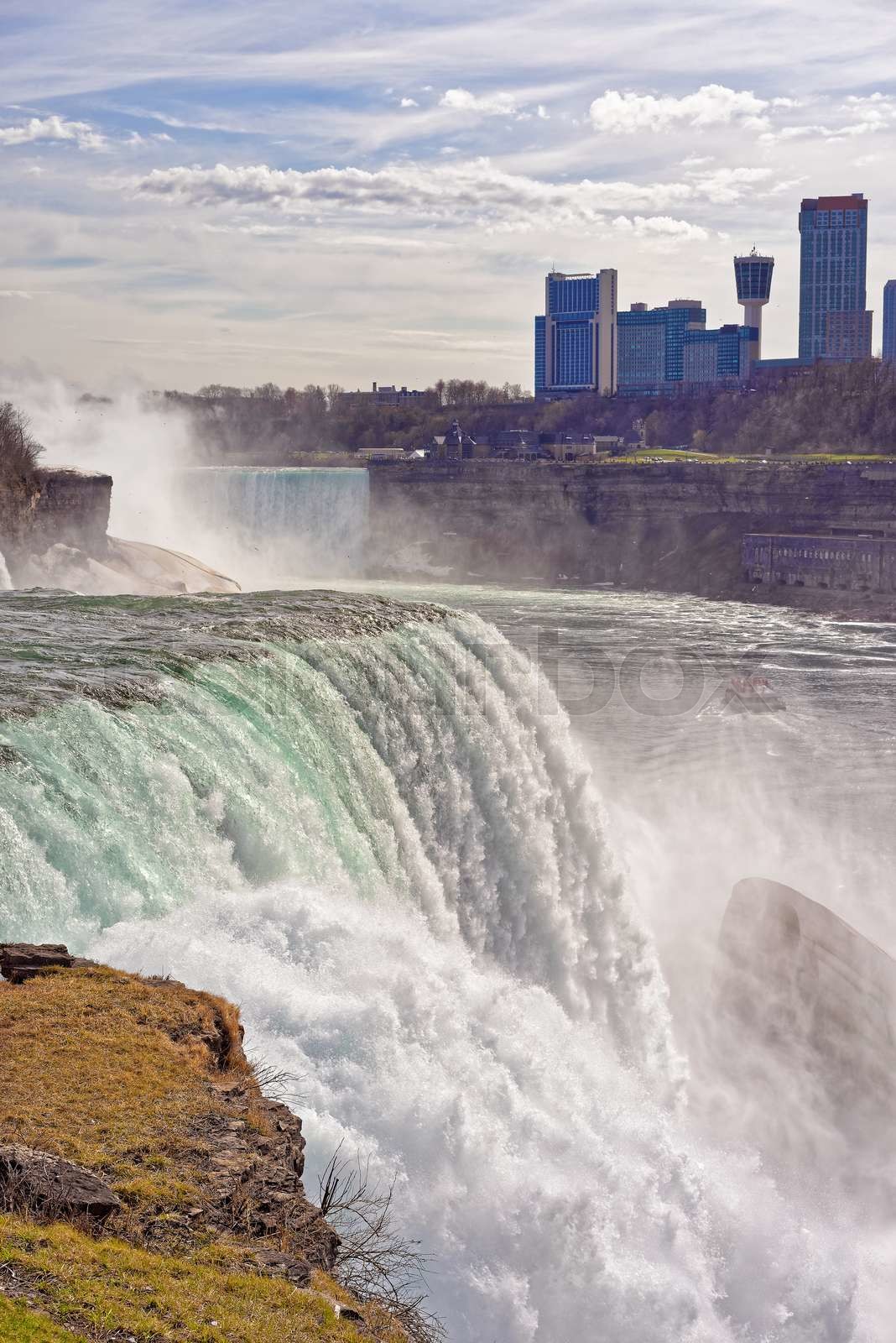 Niagara Falls and Skyscrapers from the Canadian side | Stock image ...