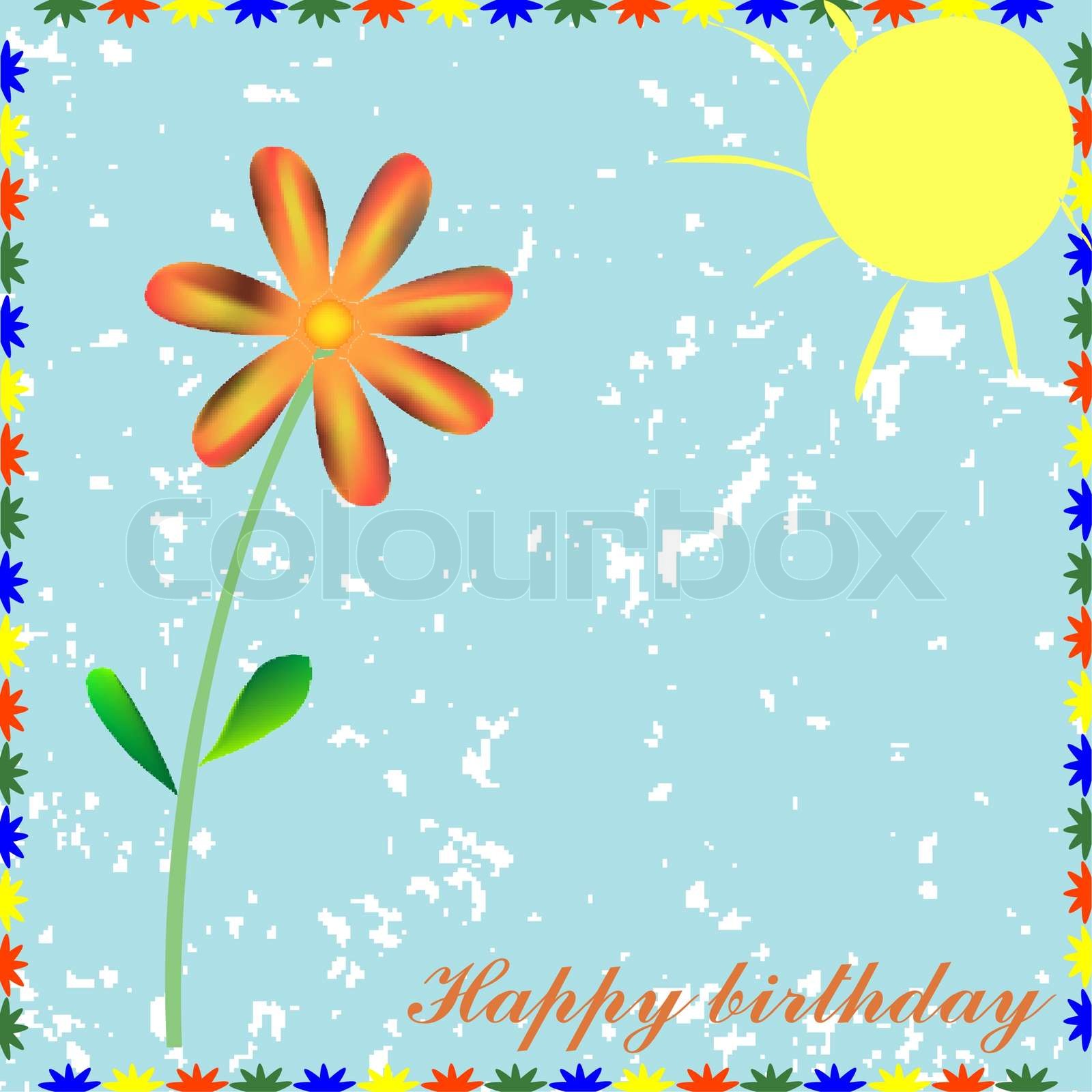 happy birthday card, abstract vector art illustration | Stock vector ...