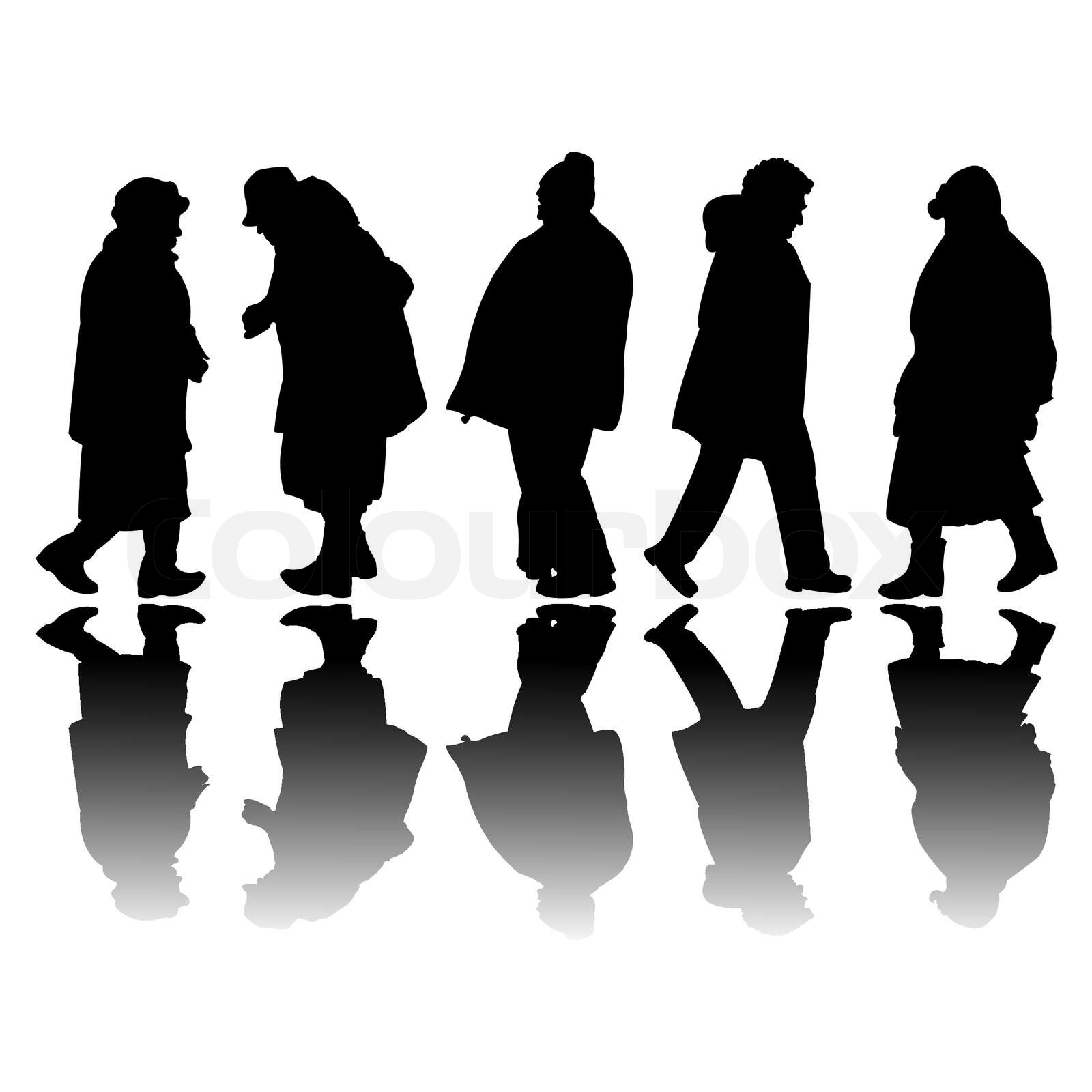 old people black silhouettes, abstract vector art illustration | Stock ...