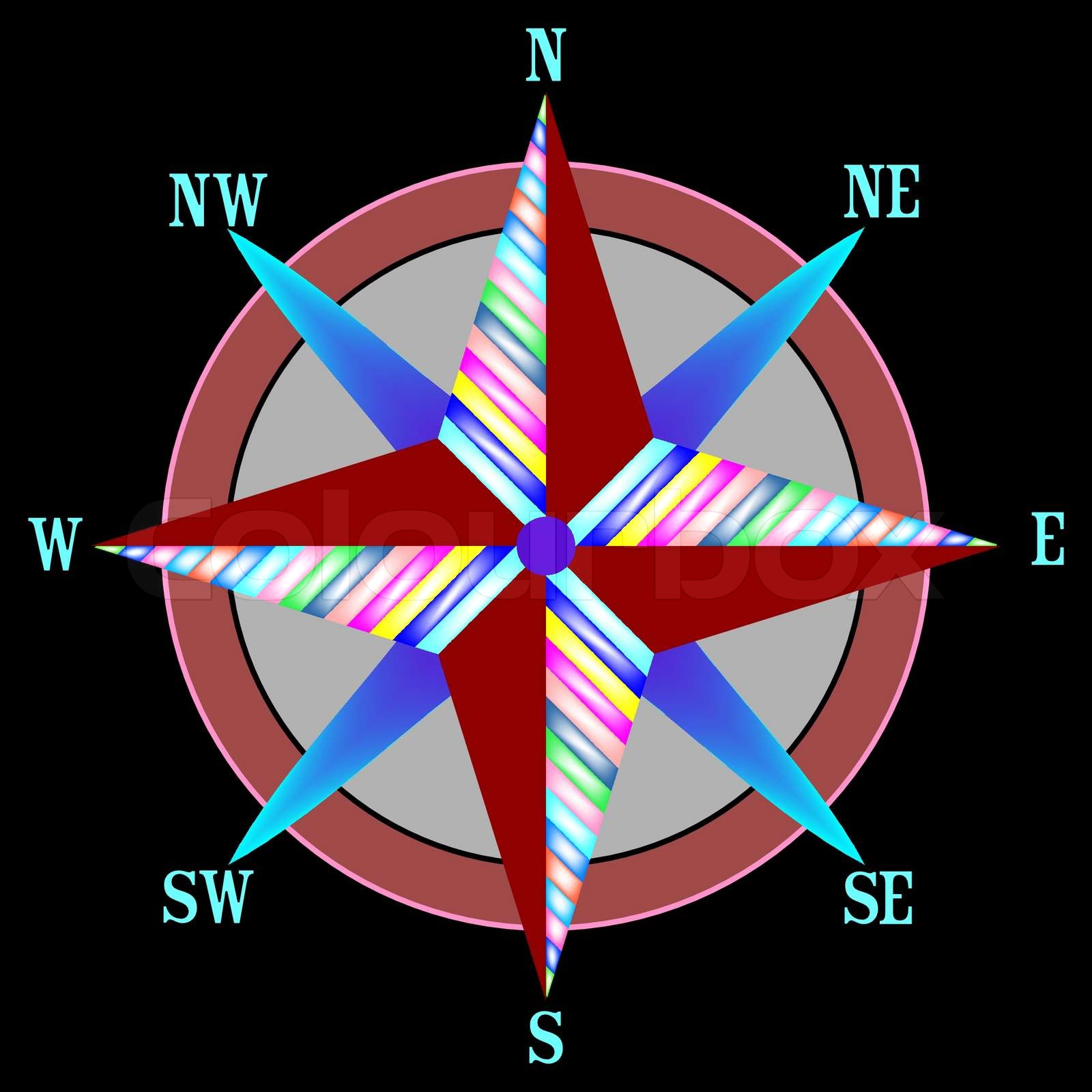 wind rose, abstract vector art illustration | Stock vector | Colourbox