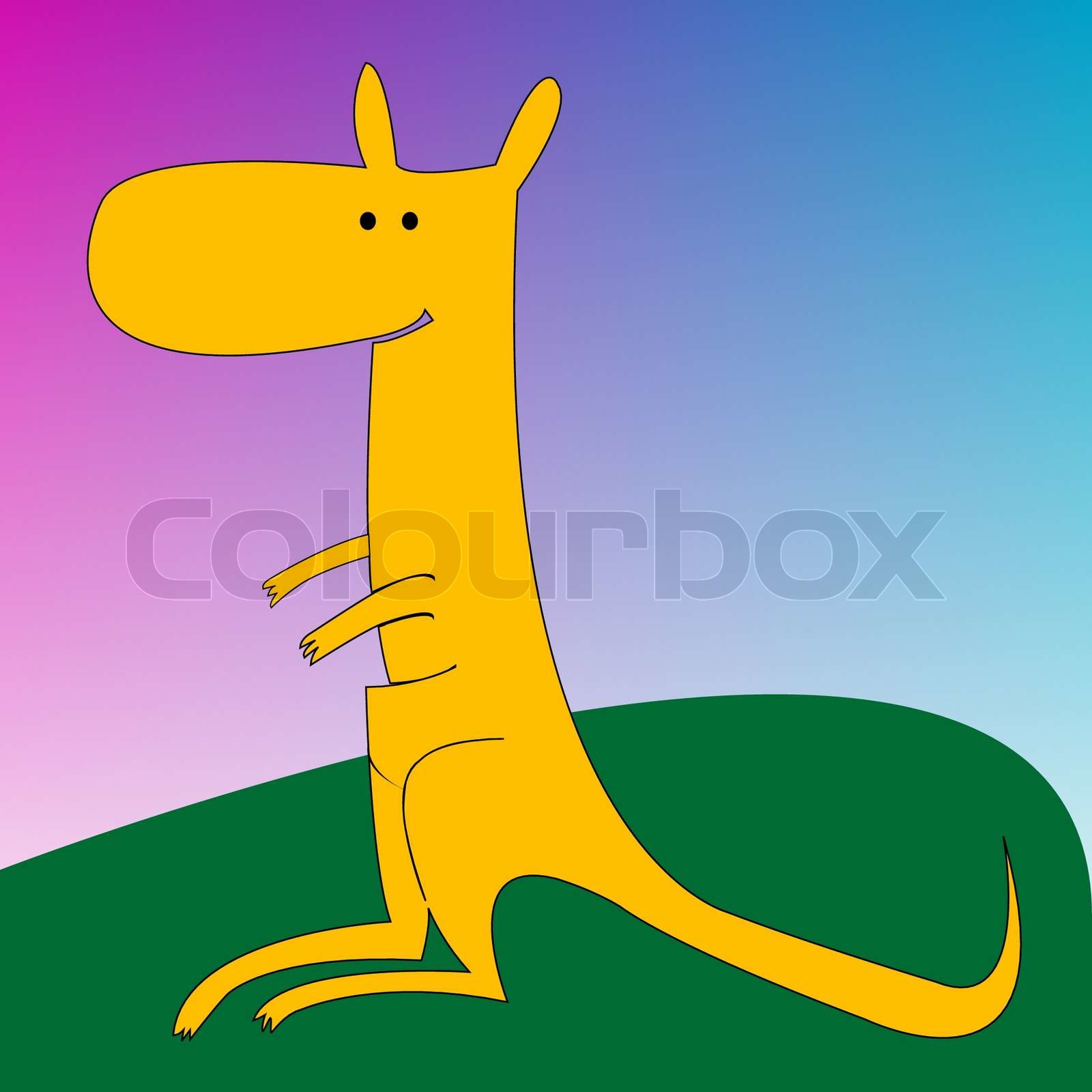 drawing of a kangaroo, abstract vector art illustration | Stock vector ...