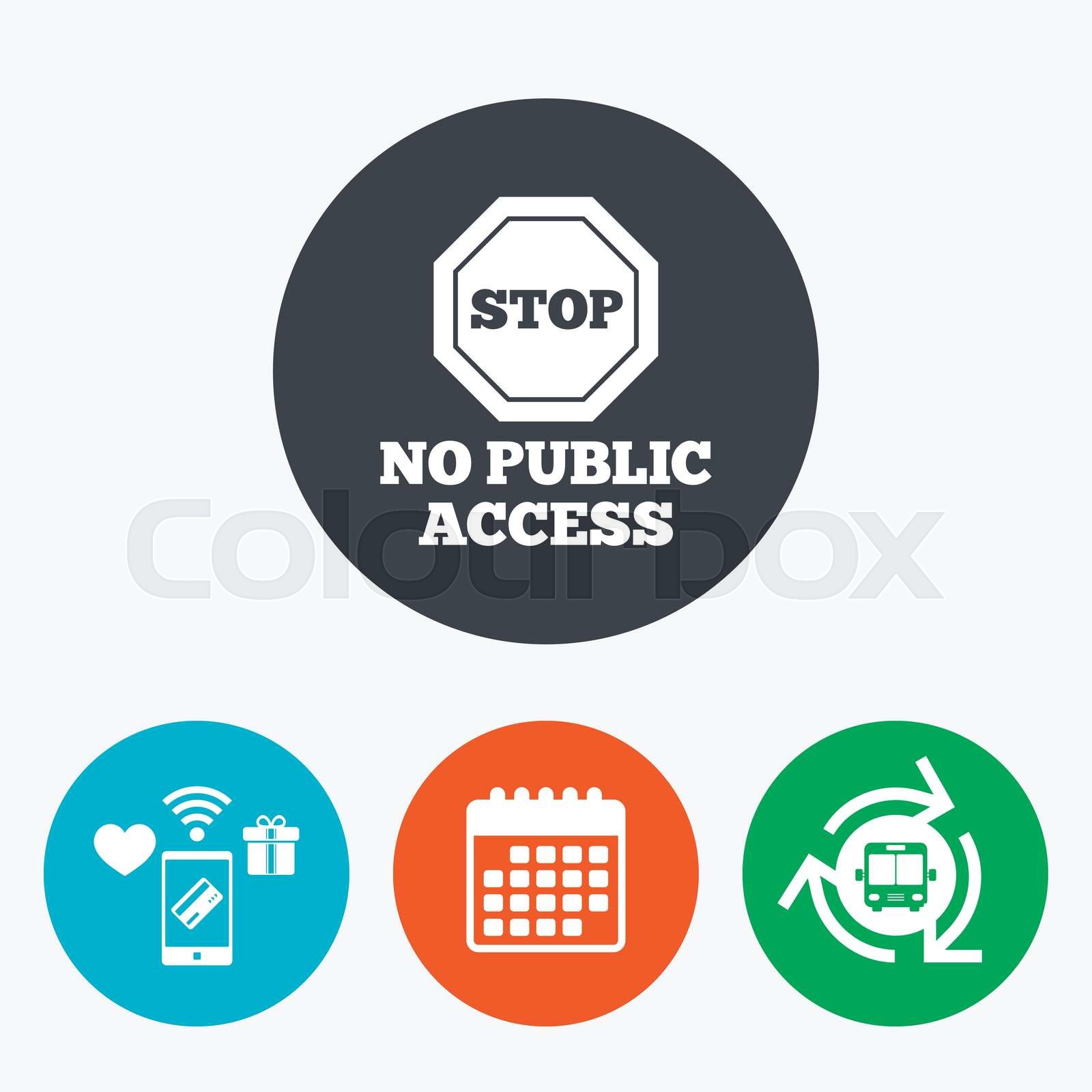 No public access sign icon. Caution stop symbol. | Stock vector | Colourbox