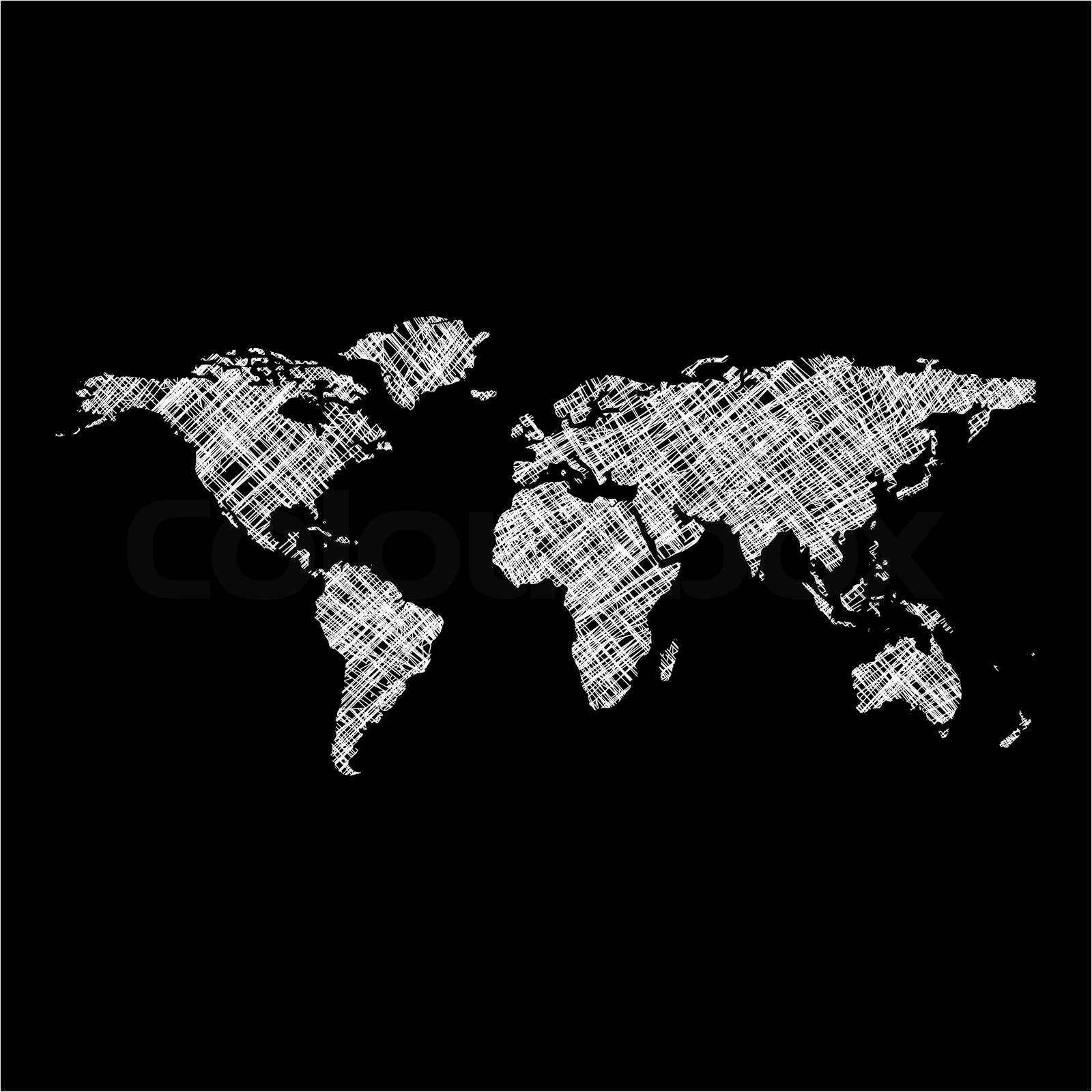 striped white world map, abstract vector art illustration | Stock ...