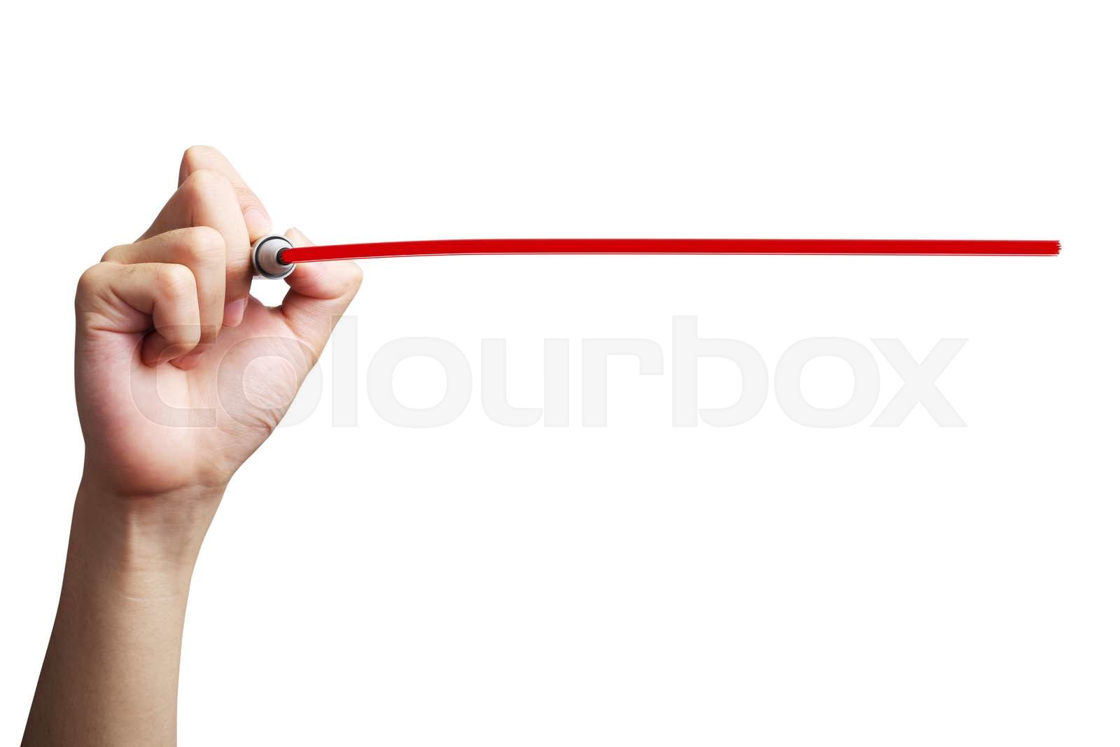Hand Drawing Red Line | Stock image | Colourbox
