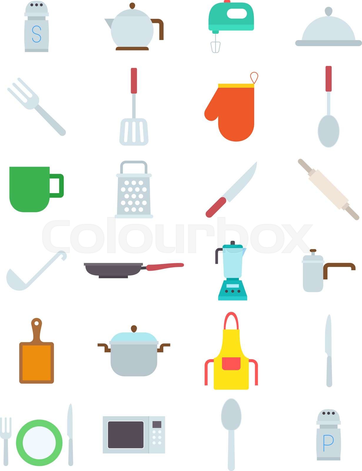 Kitchen items vector icons set | Stock vector | Colourbox