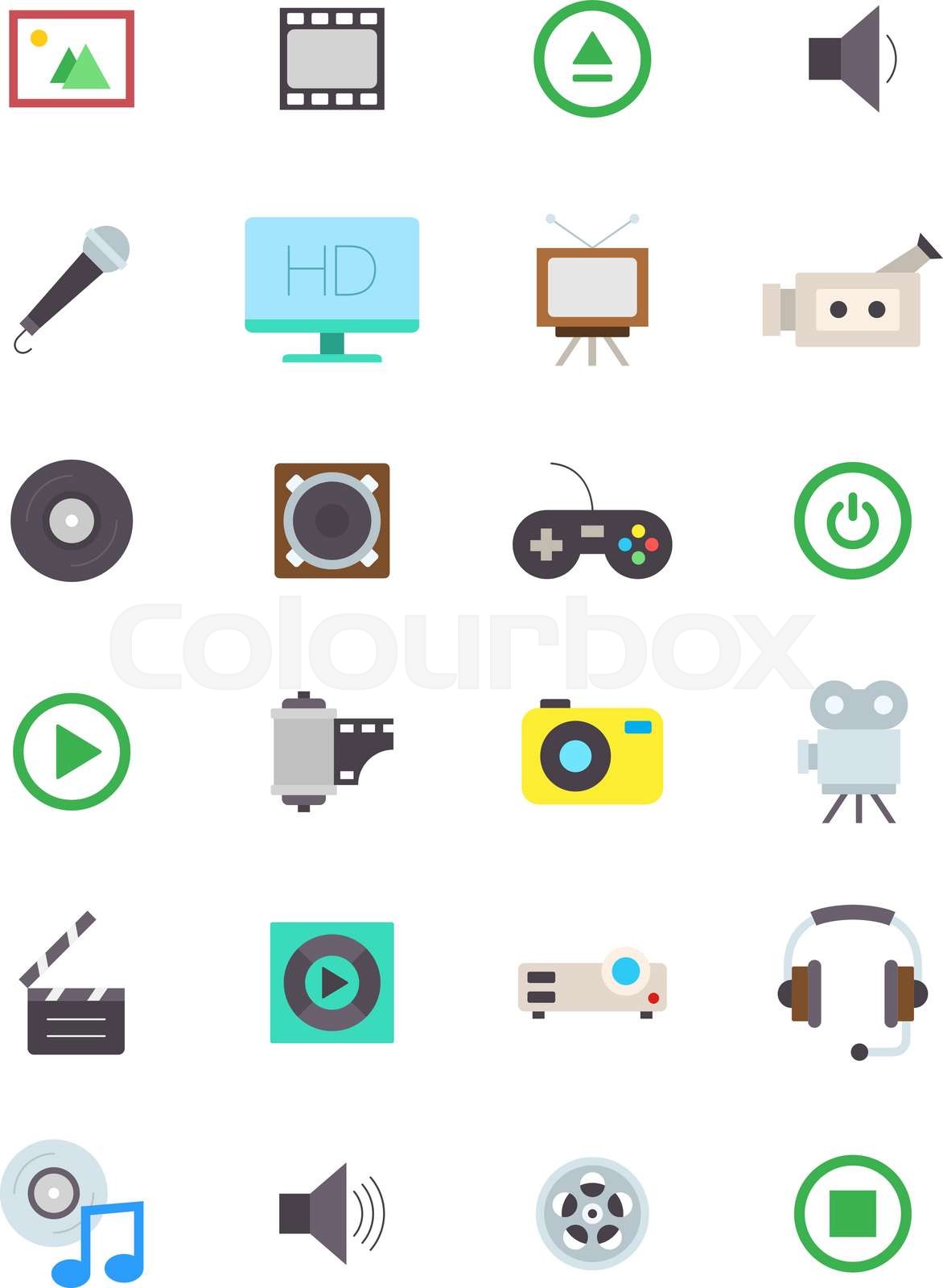 Multimedia vector icons set | Stock vector | Colourbox