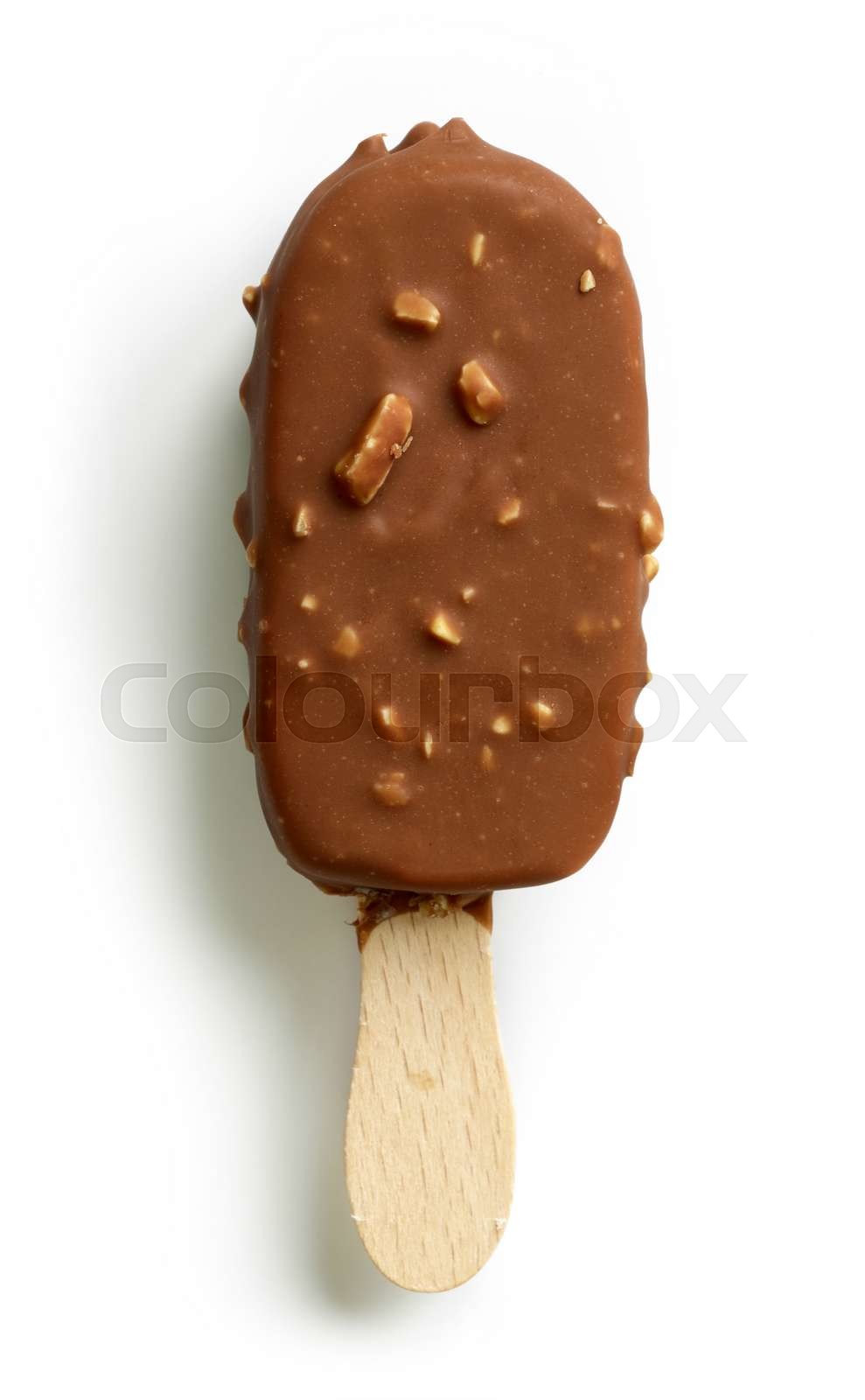 Ice Cream Covered With Chocolate And Nuts Stock Image Colourbox