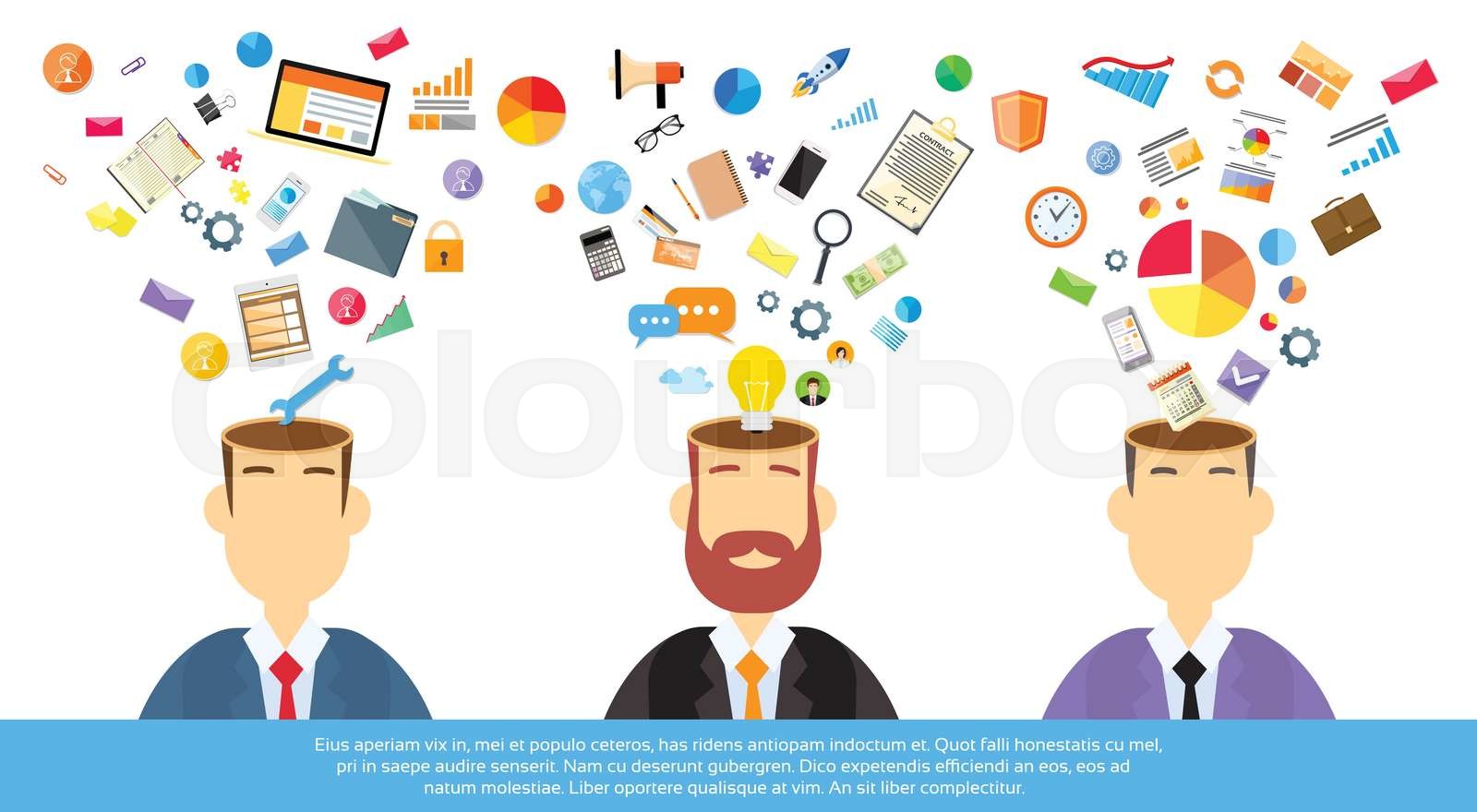 Businessmen Thinking Business Ideas Inspiration | Stock vector | Colourbox
