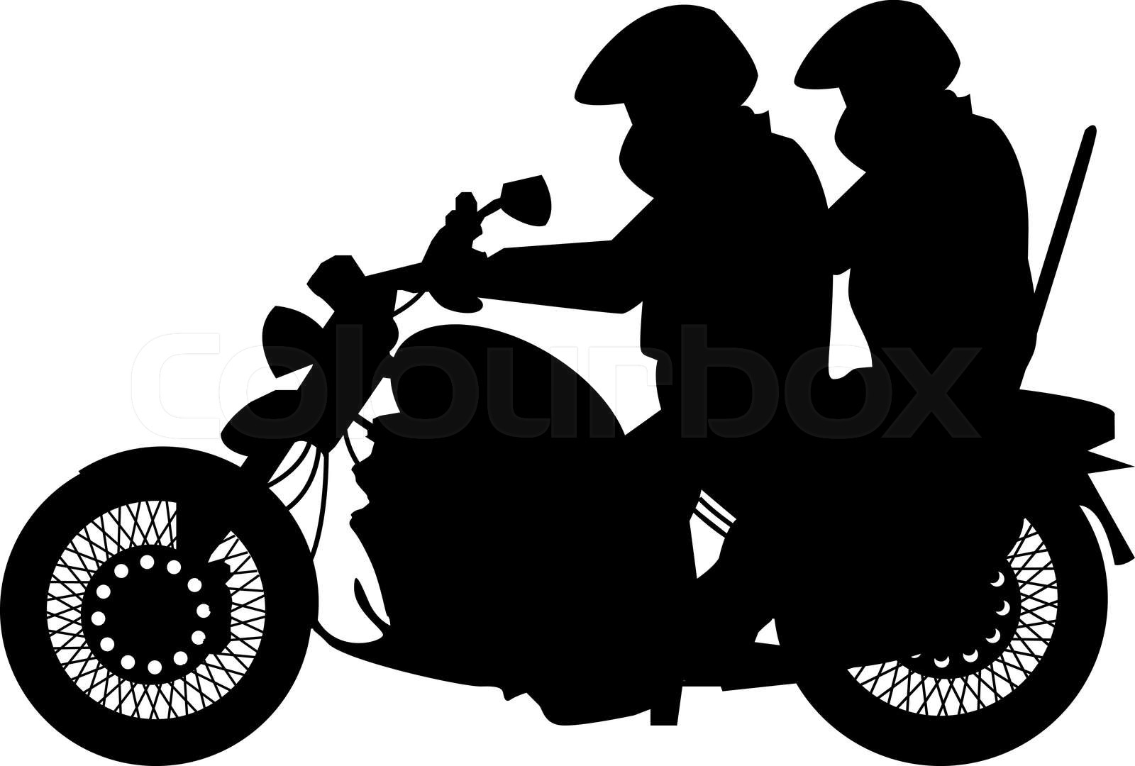 Two men and Motorbike | Stock vector | Colourbox