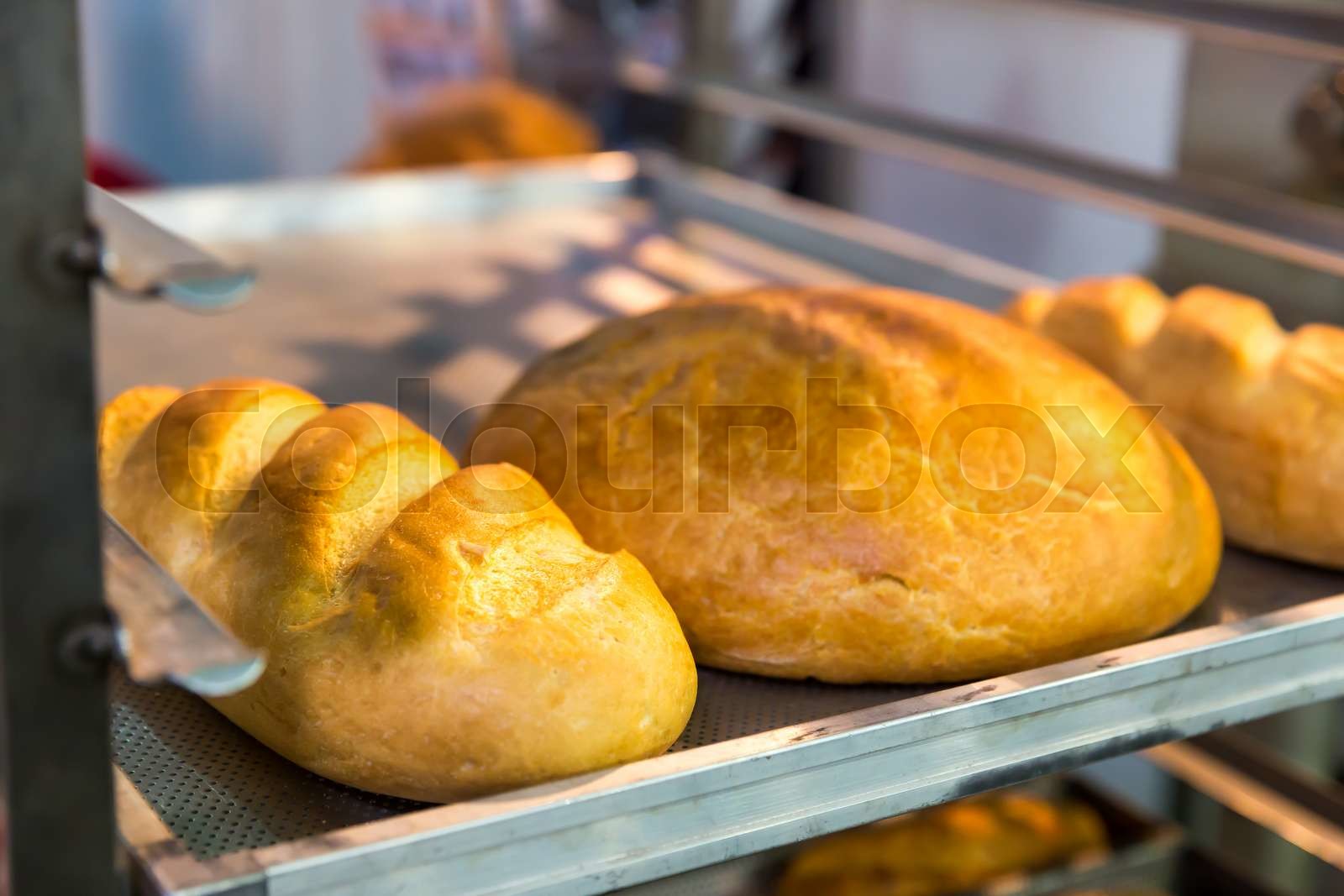 Loaves of bread on the shelf | Stock image | Colourbox