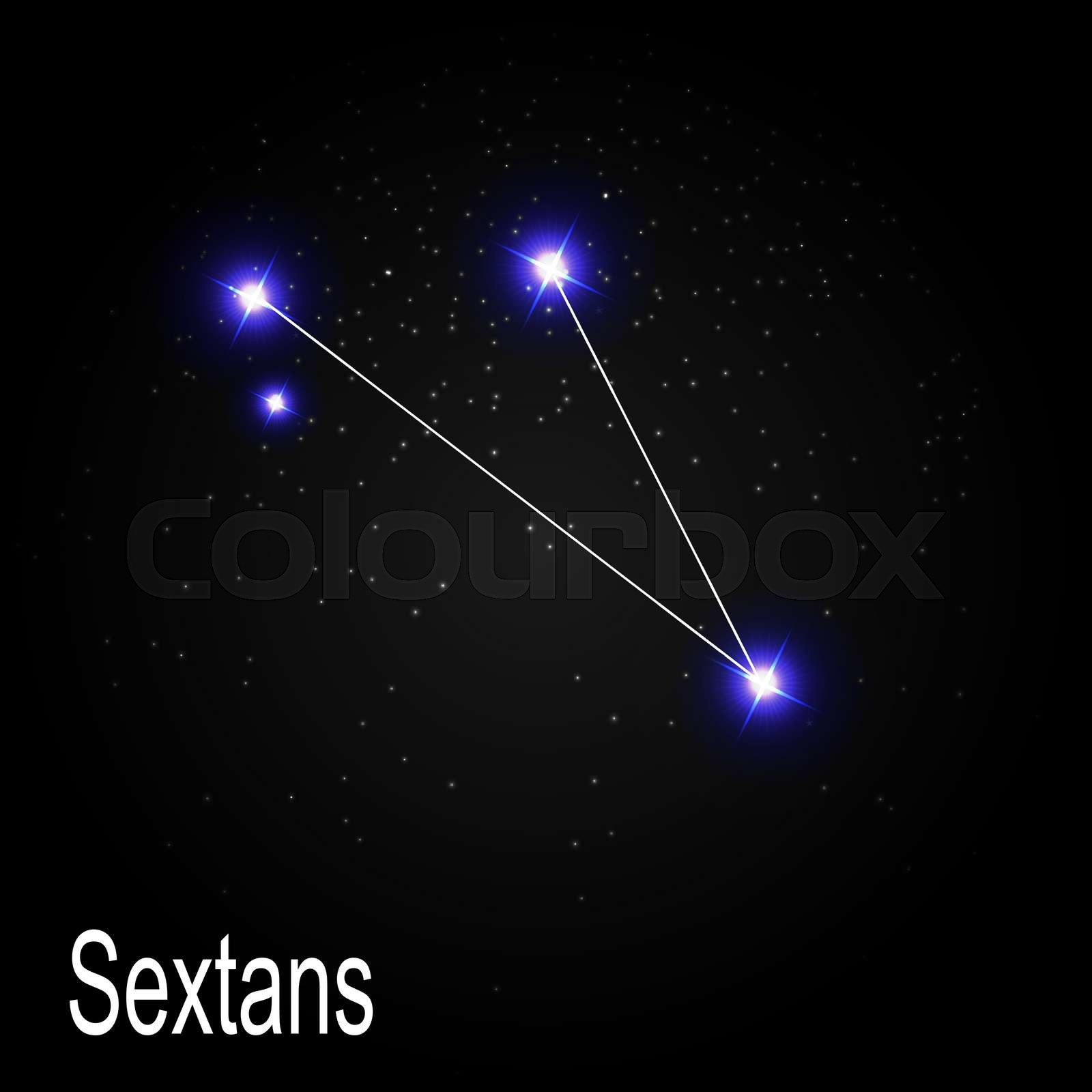 Sextans Constellation with Beautiful Bright Stars on the Backgro ...