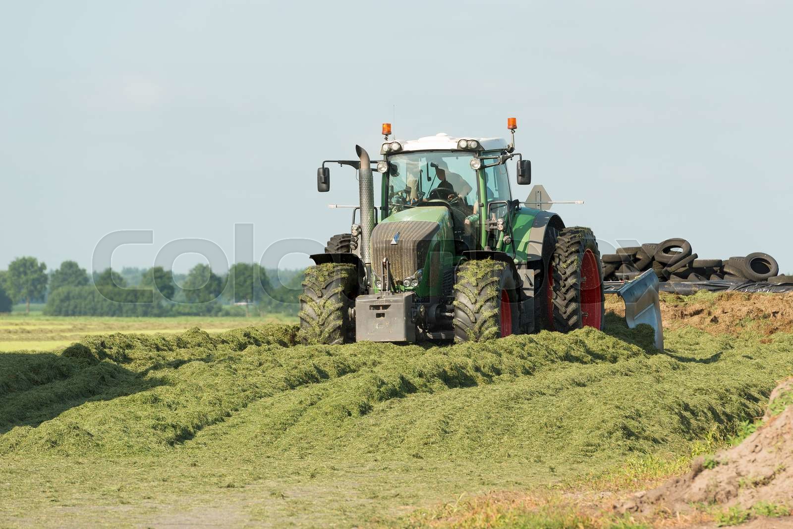 silage with a large tractor | Stock image | Colourbox