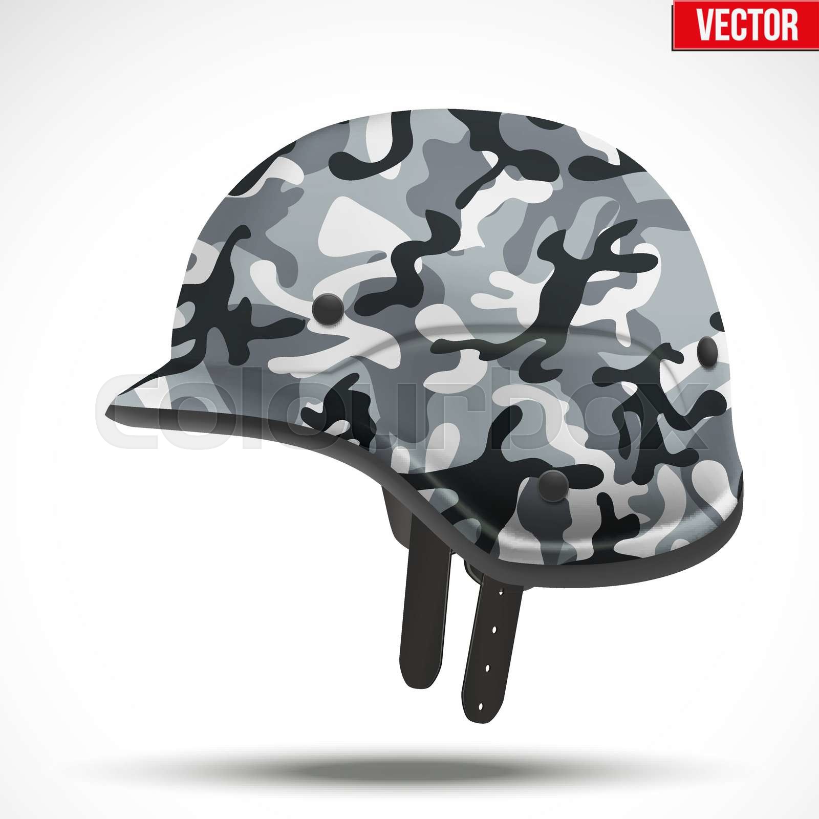 Military modern camouflage helmet. Side view. | Stock vector | Colourbox