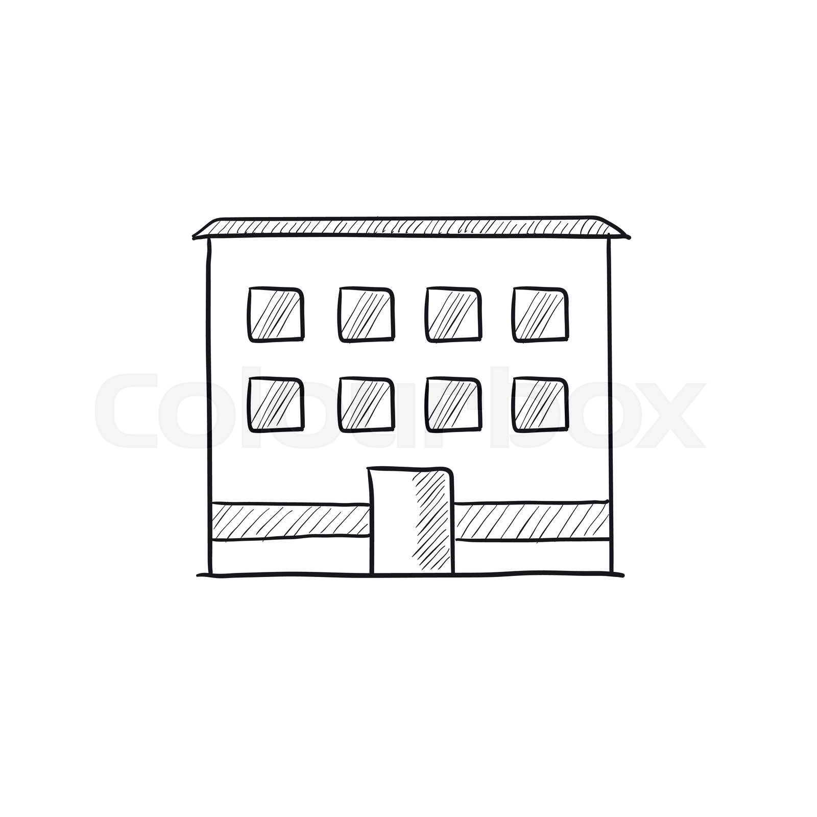 Office building sketch icon. | Stock vector | Colourbox