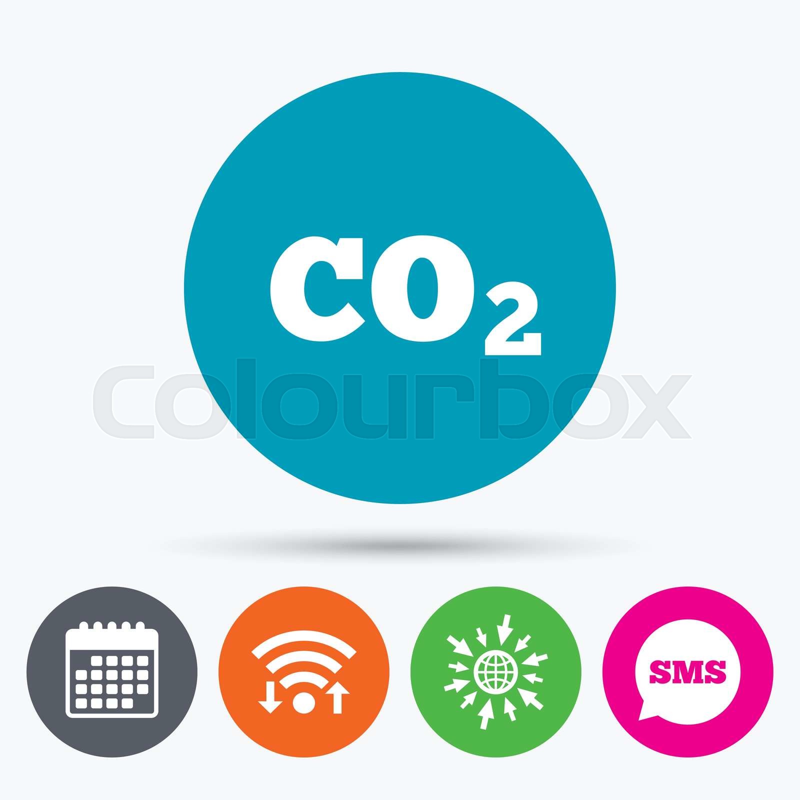 CO2 carbon dioxide formula sign icon. Chemistry | Stock vector | Colourbox