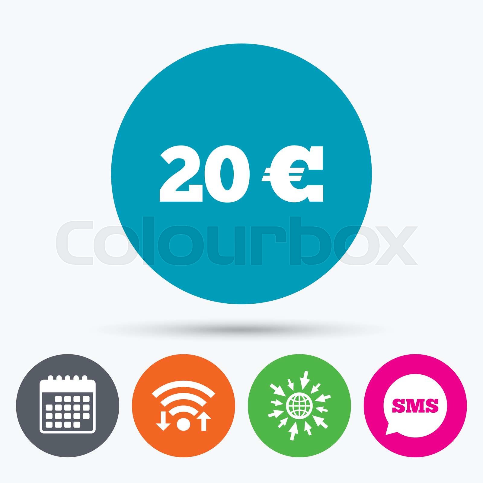 20 Euro sign icon. EUR currency symbol. | Stock vector | Colourbox