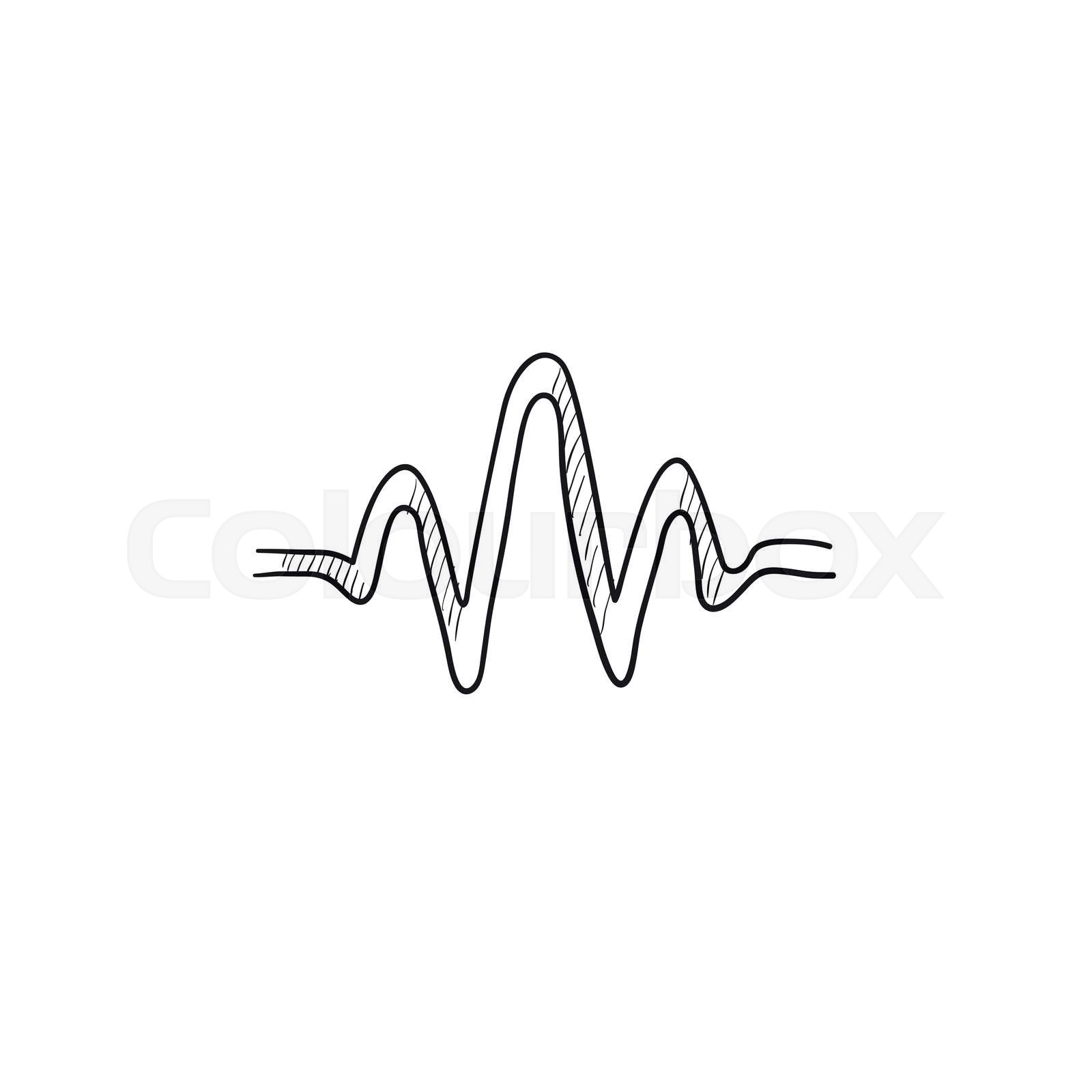 Sound wave sketch icon. | Stock vector | Colourbox