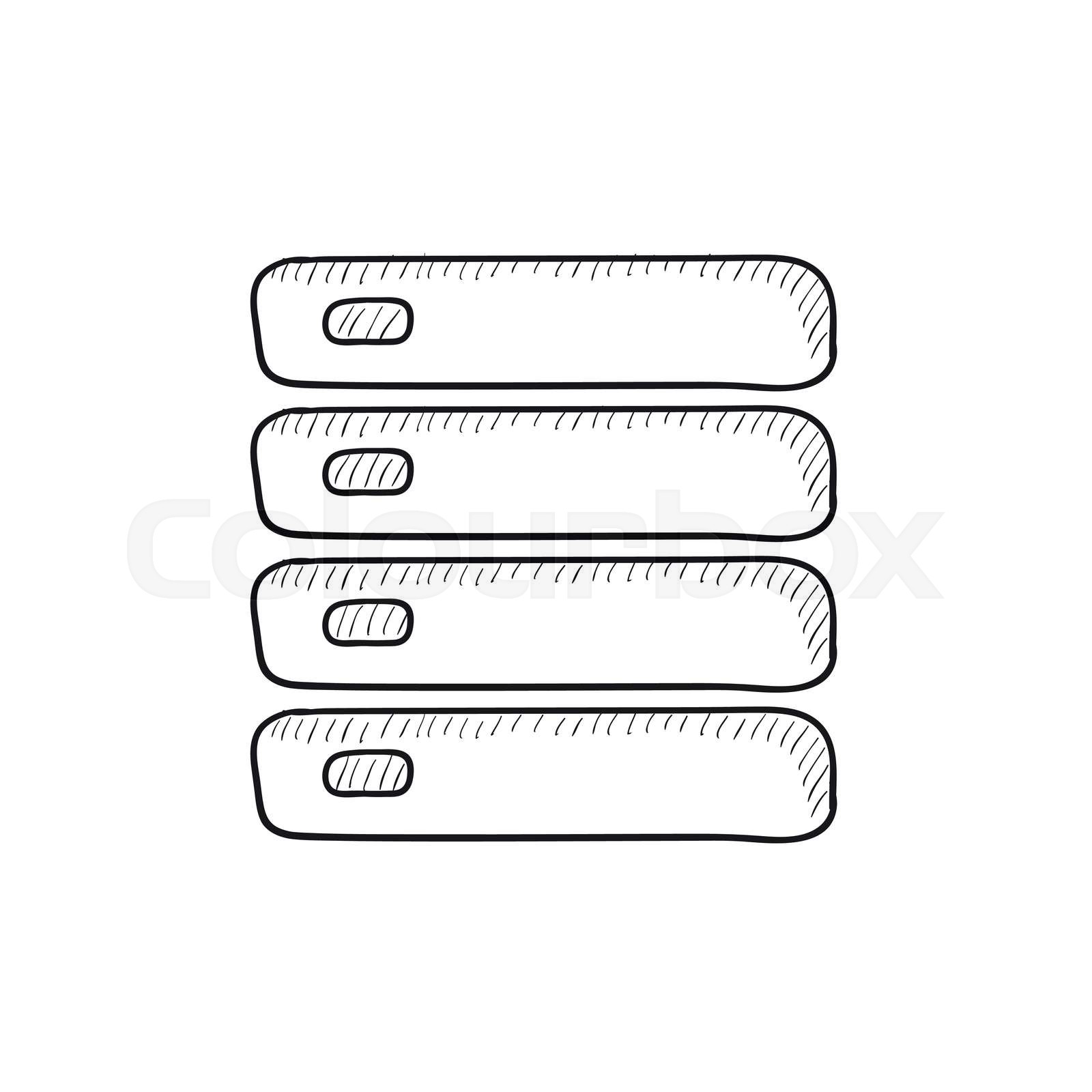 Computer server sketch icon. | Stock vector | Colourbox