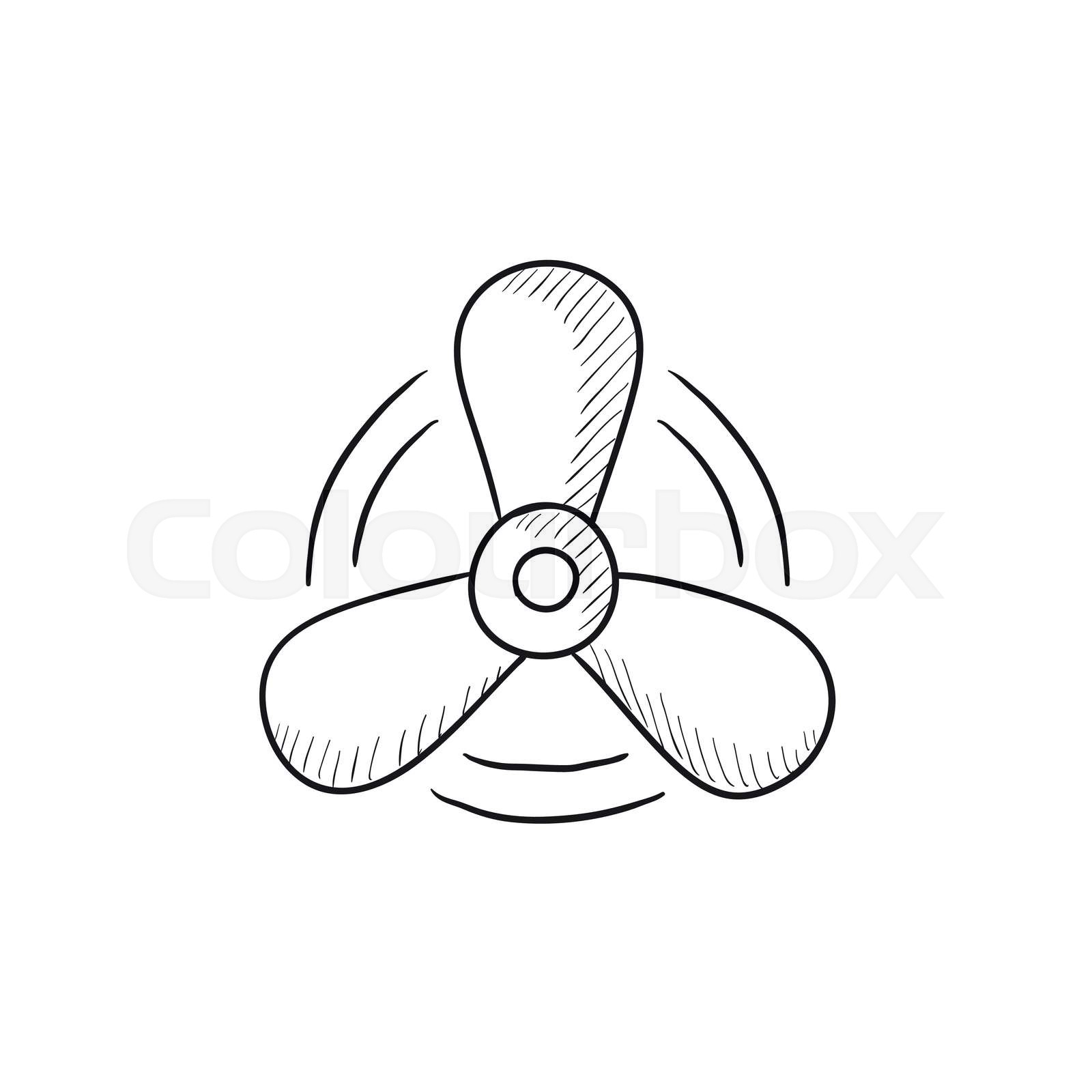 Boat propeller sketch icon. | Stock vector | Colourbox