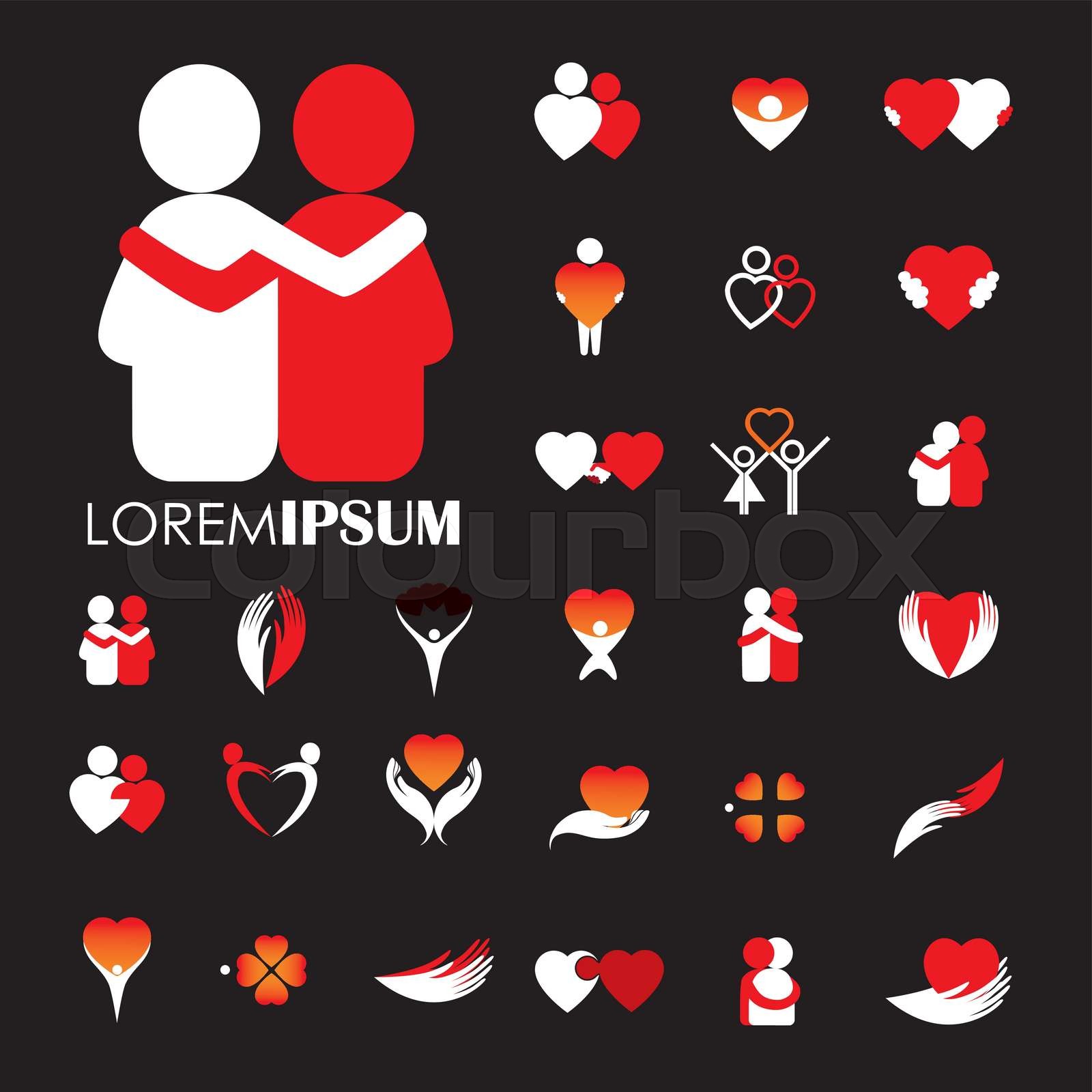 love and heart intimacy and empathy vector logo icons. love icon vector ...