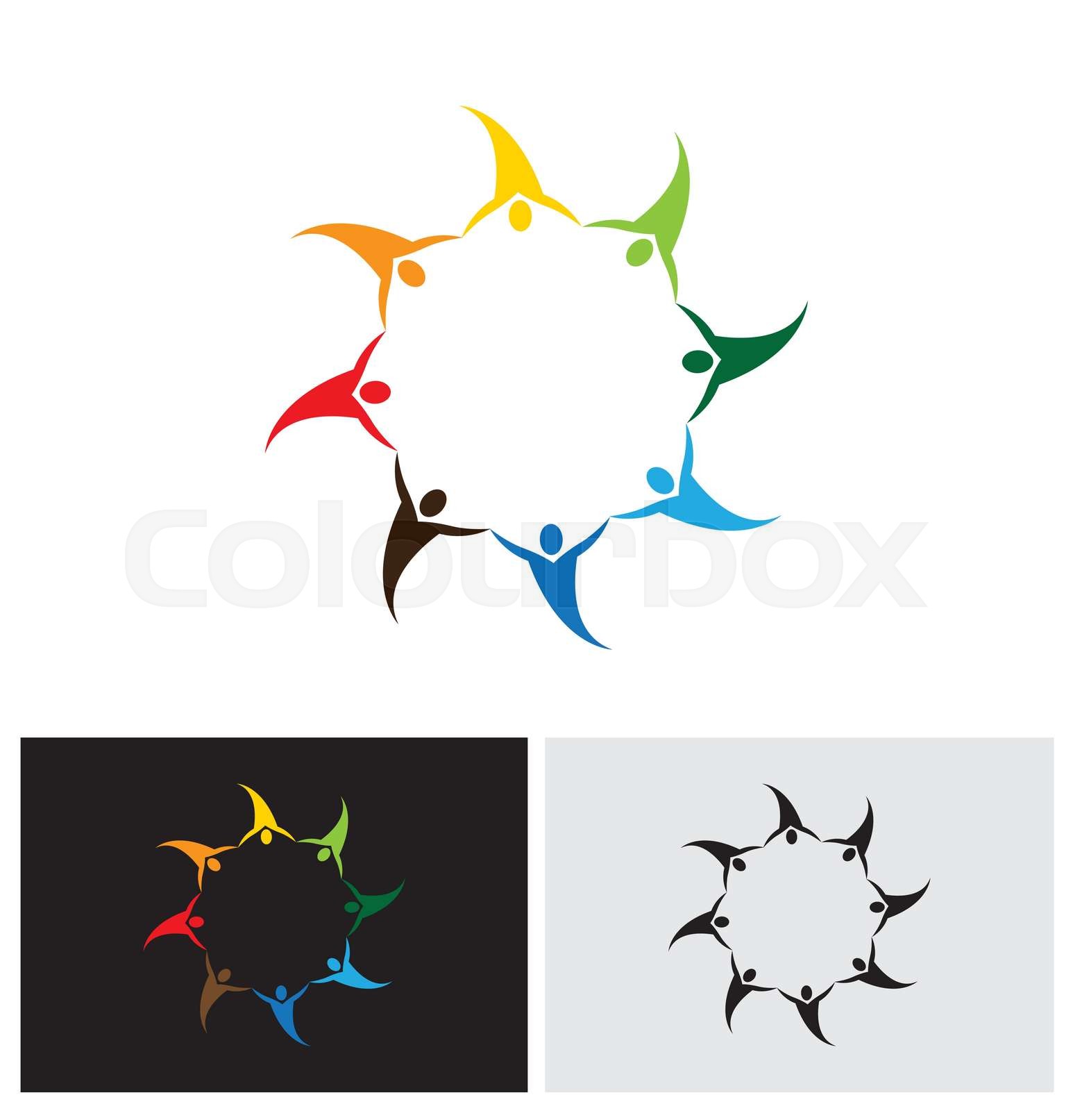 vector icon of circle of unity - sign of trust, hope and partnership ...