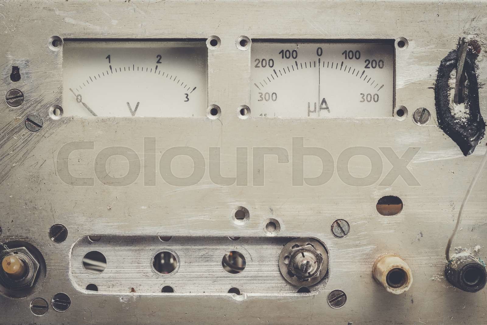 old analogue voltmeter and amperemeter | Stock image | Colourbox