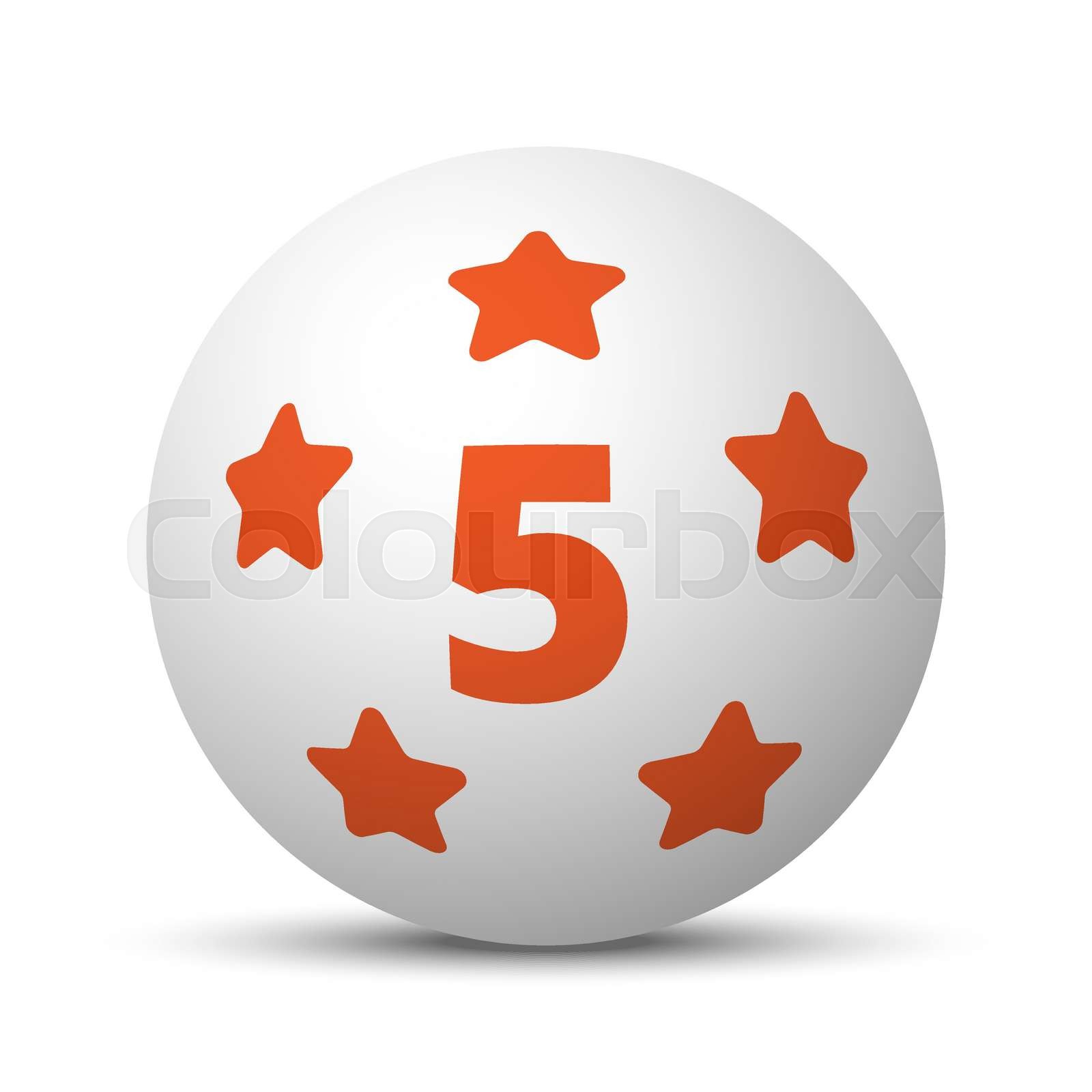 Orange Five Star icon on white ball | Stock vector | Colourbox