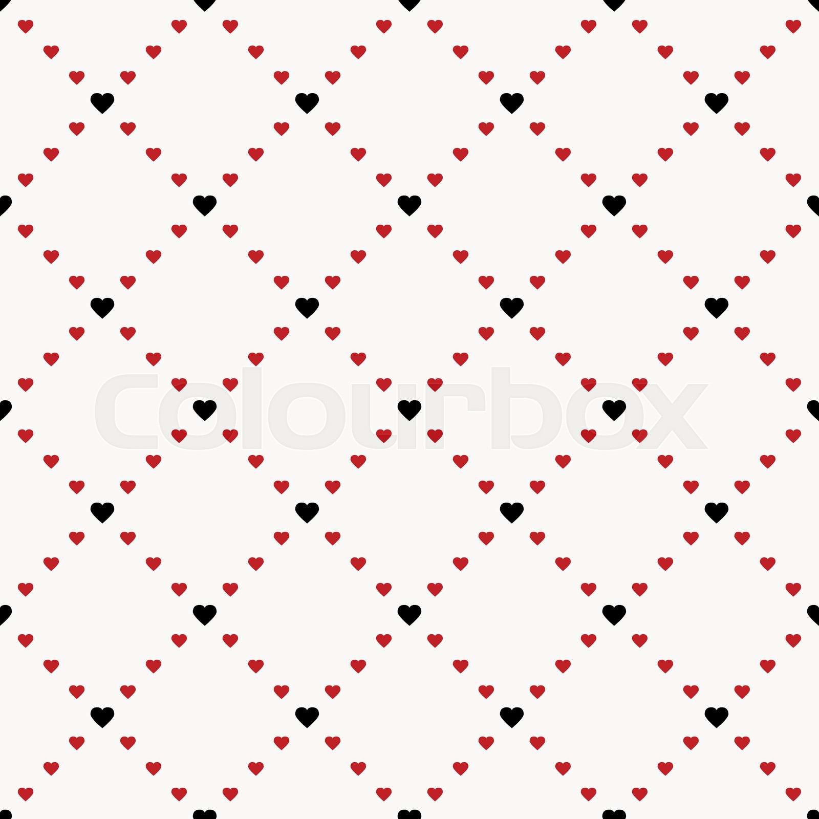 Seamless geometric pattern with hearts | Stock vector | Colourbox