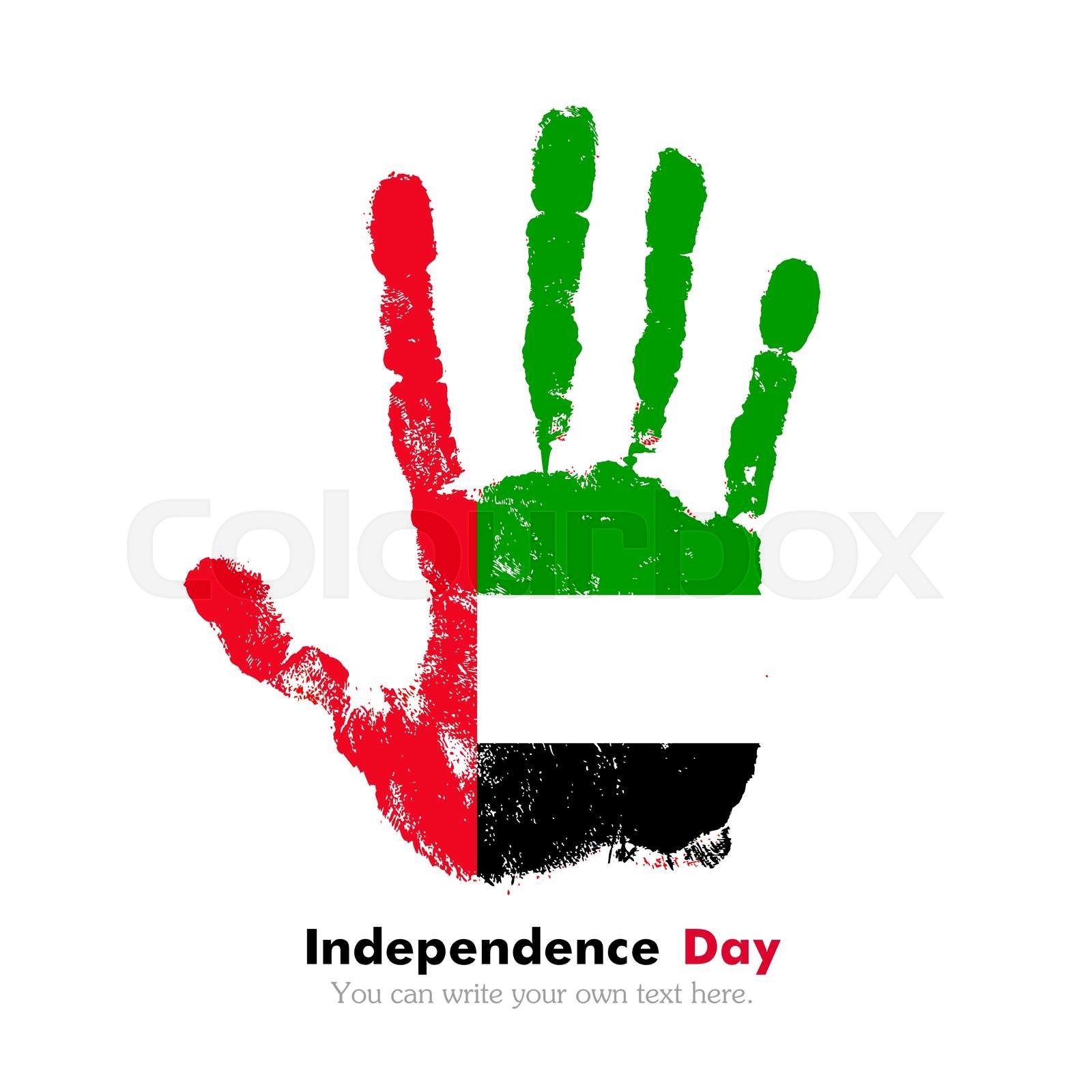 Handprint with the Flag of United Arab Emirates in grunge style | Stock ...