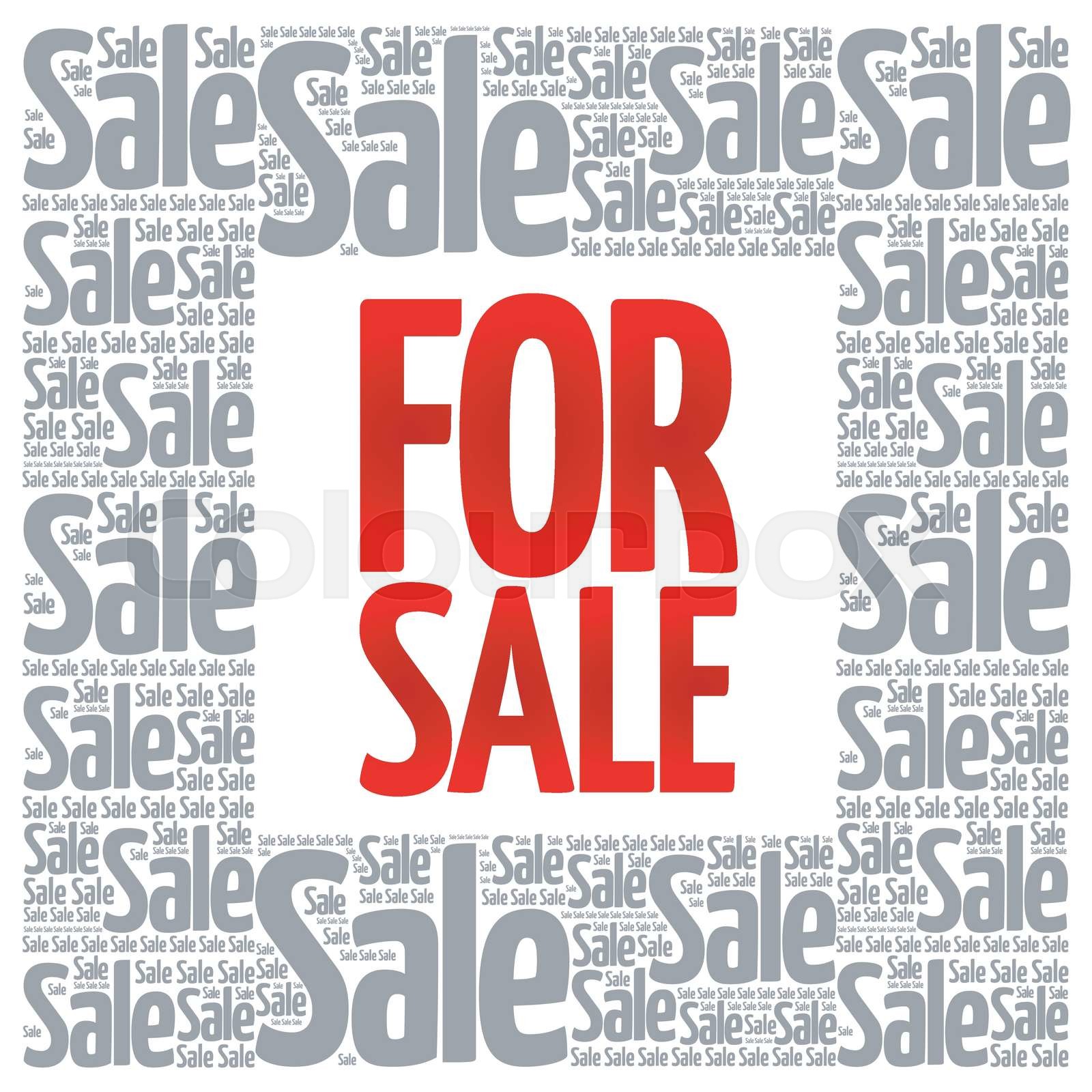 FOR SALE Words Cloud Stock Vector Colourbox