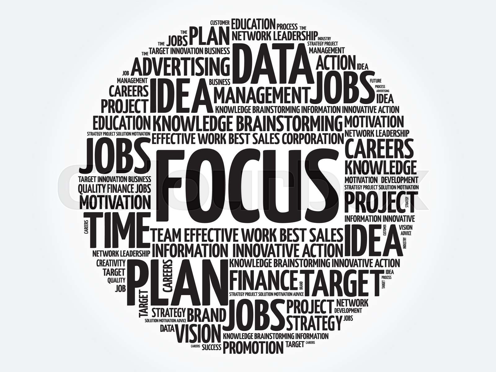 FOCUS word cloud | Stock vector | Colourbox