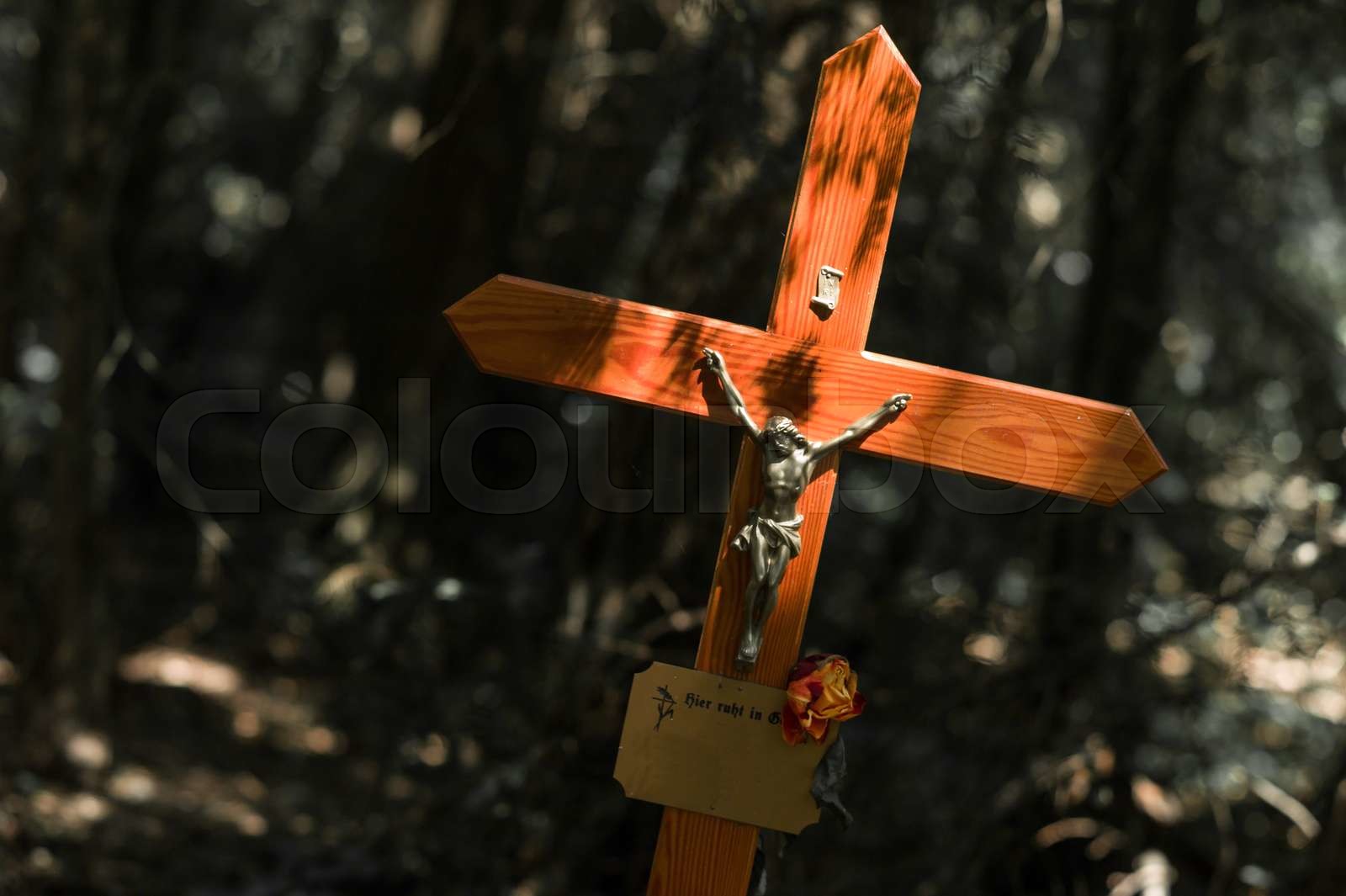 statue of jesus christ in a cemetery | Stock image | Colourbox
