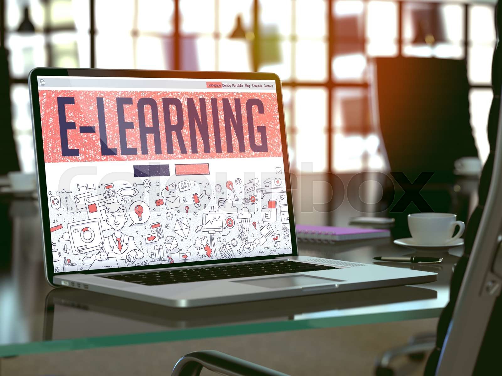 Laptop Screen with E-Learning Concept. | Stock image | Colourbox