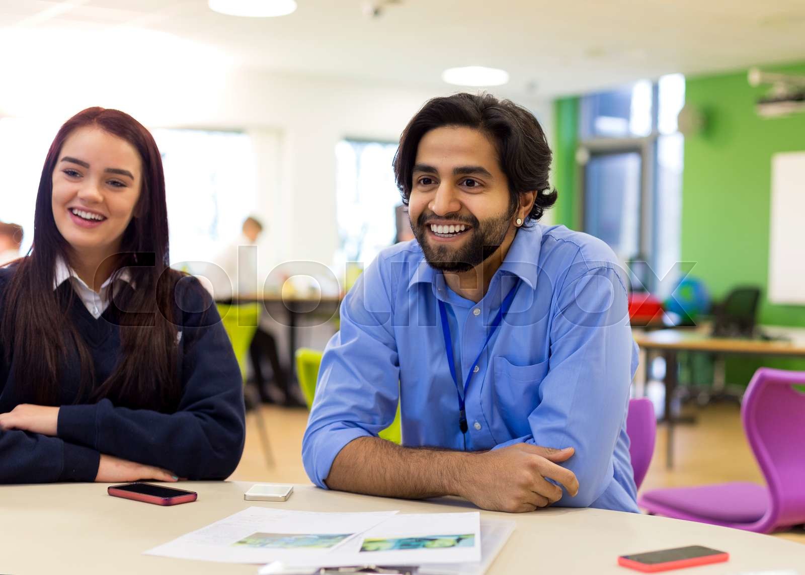 Group Discussion at School | Stock image | Colourbox