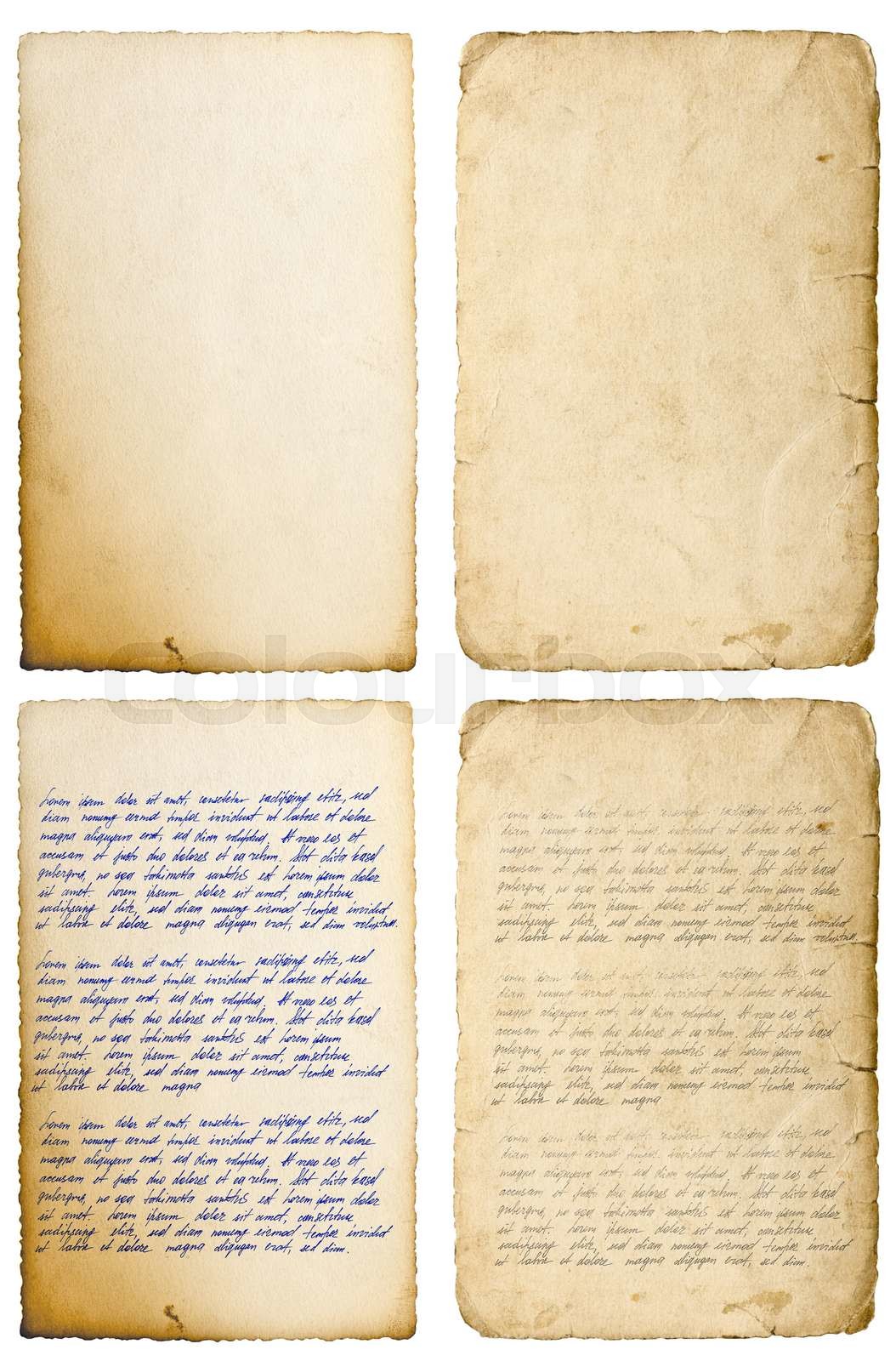 Old paper sheet with edges Handwritten letter Handwriting | Stock image ...